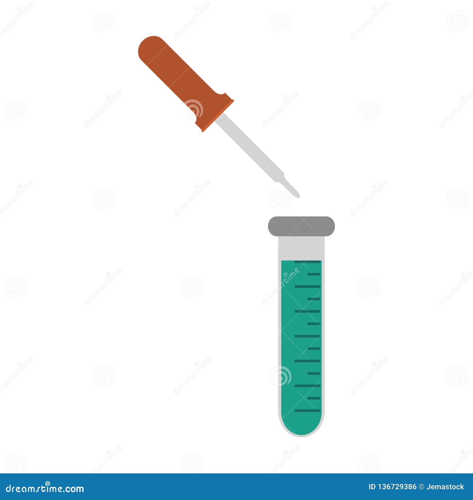 Dropper and test tube stock vector. Illustration of instrument - 136729386