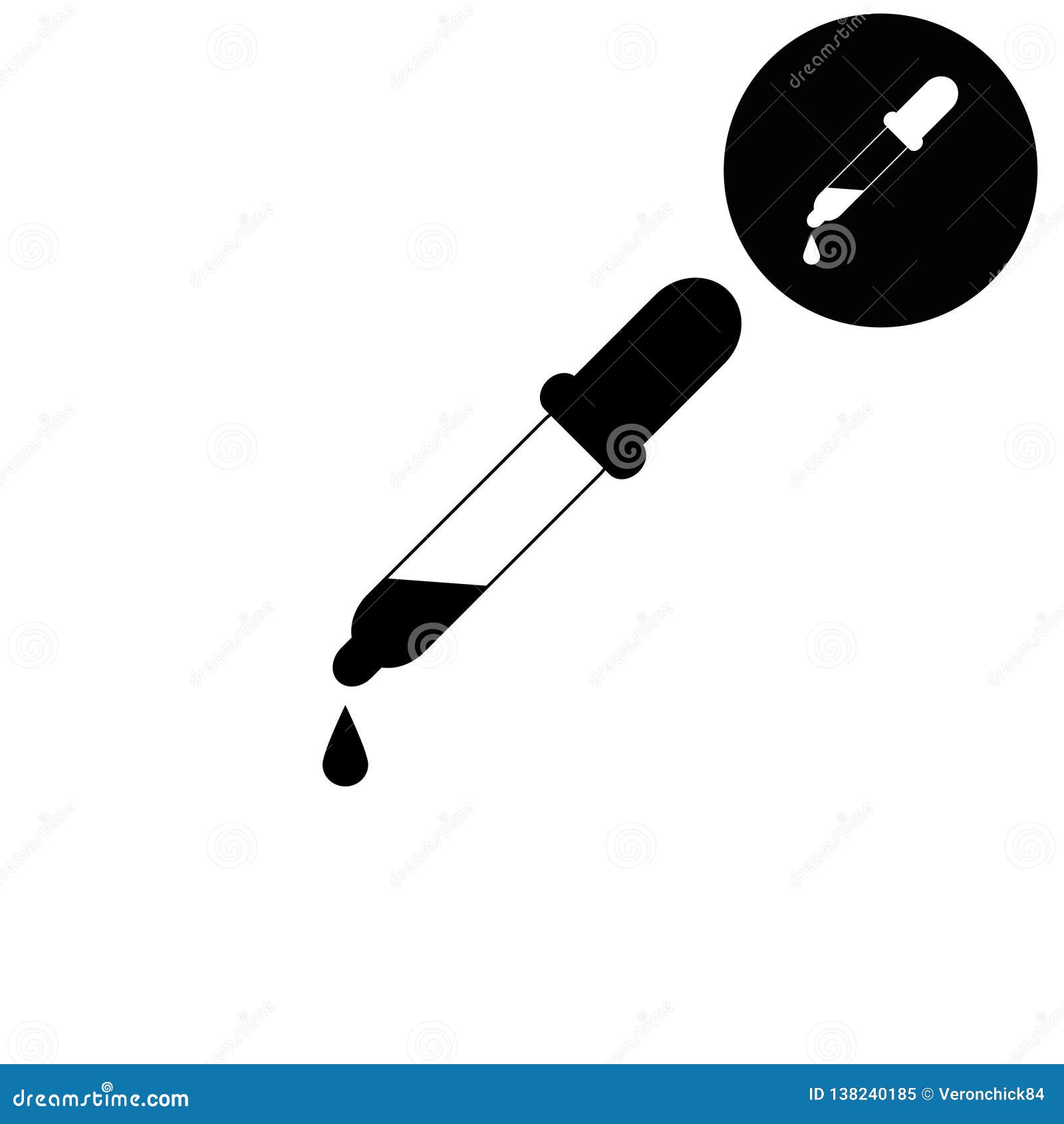 Dropper - White Vector Icon Stock Vector - Illustration of chemical ...