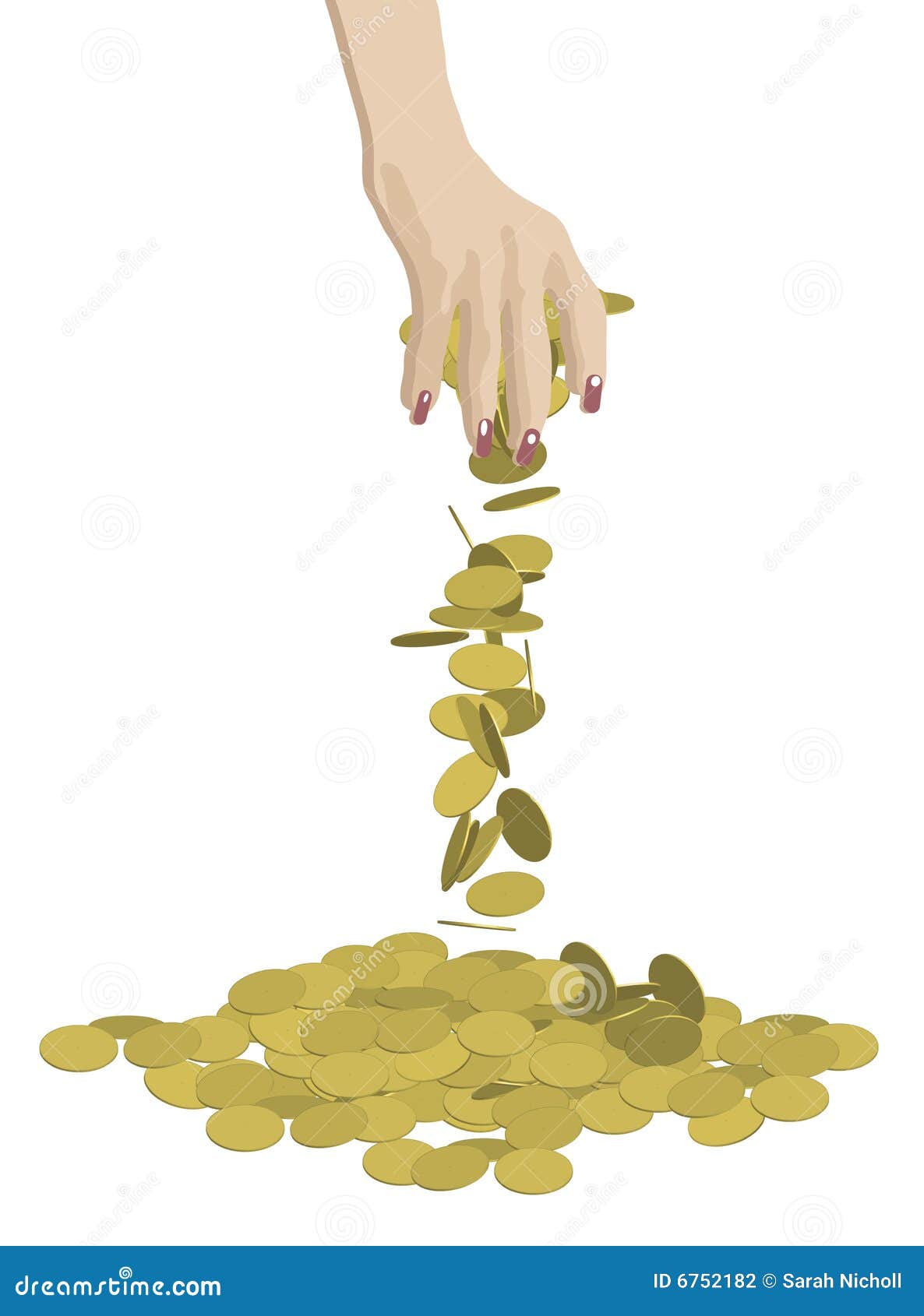 Dropping Coins stock illustration. Illustration of saving - 6752182