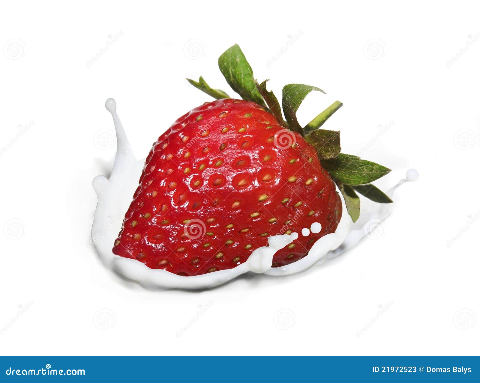 Dropping Strawberry into Milky Splash Stock Image - Image of falling ...