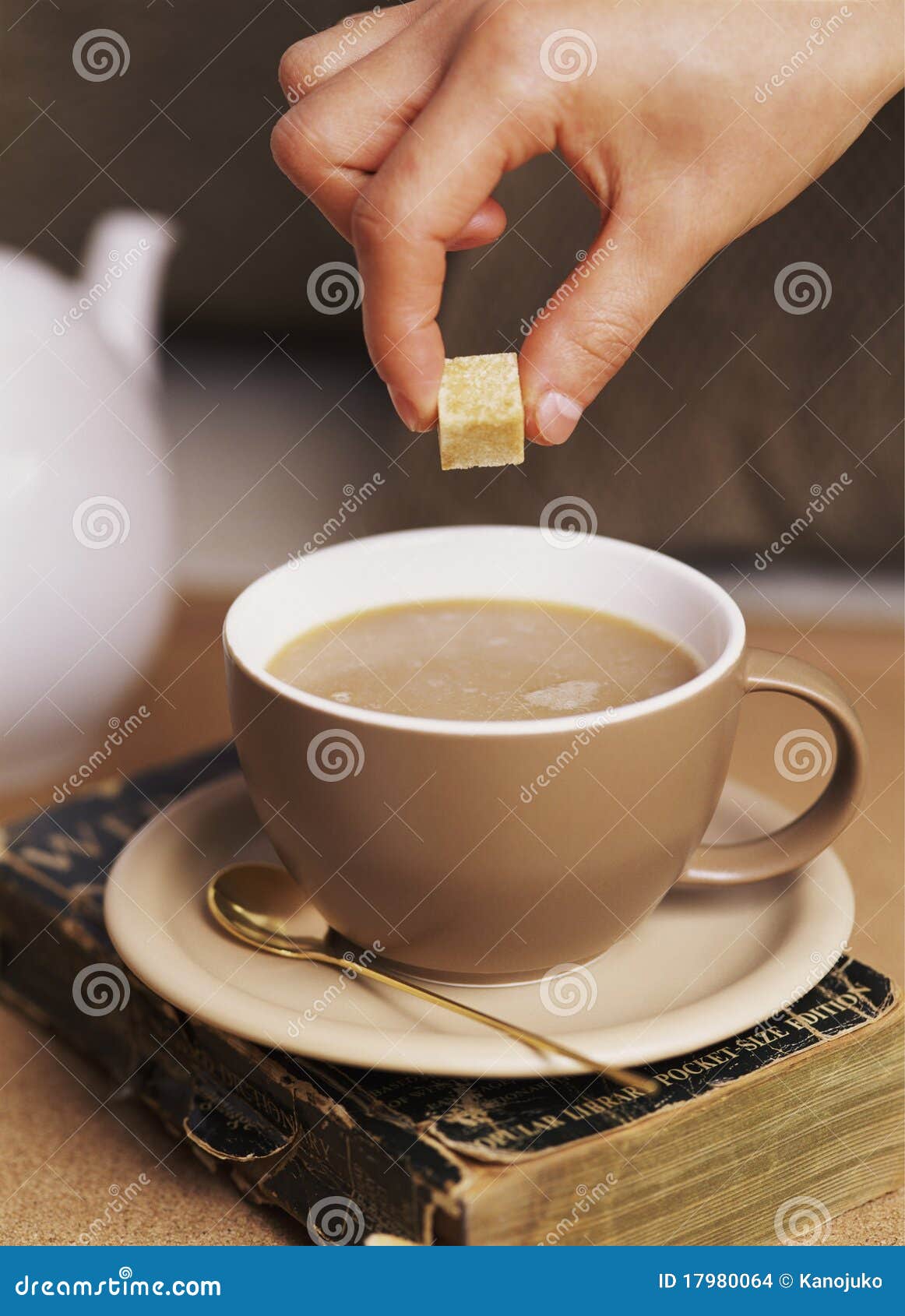 Dropping Sugar Cube in Hot Tea Stock Photo - Image of person, drop ...