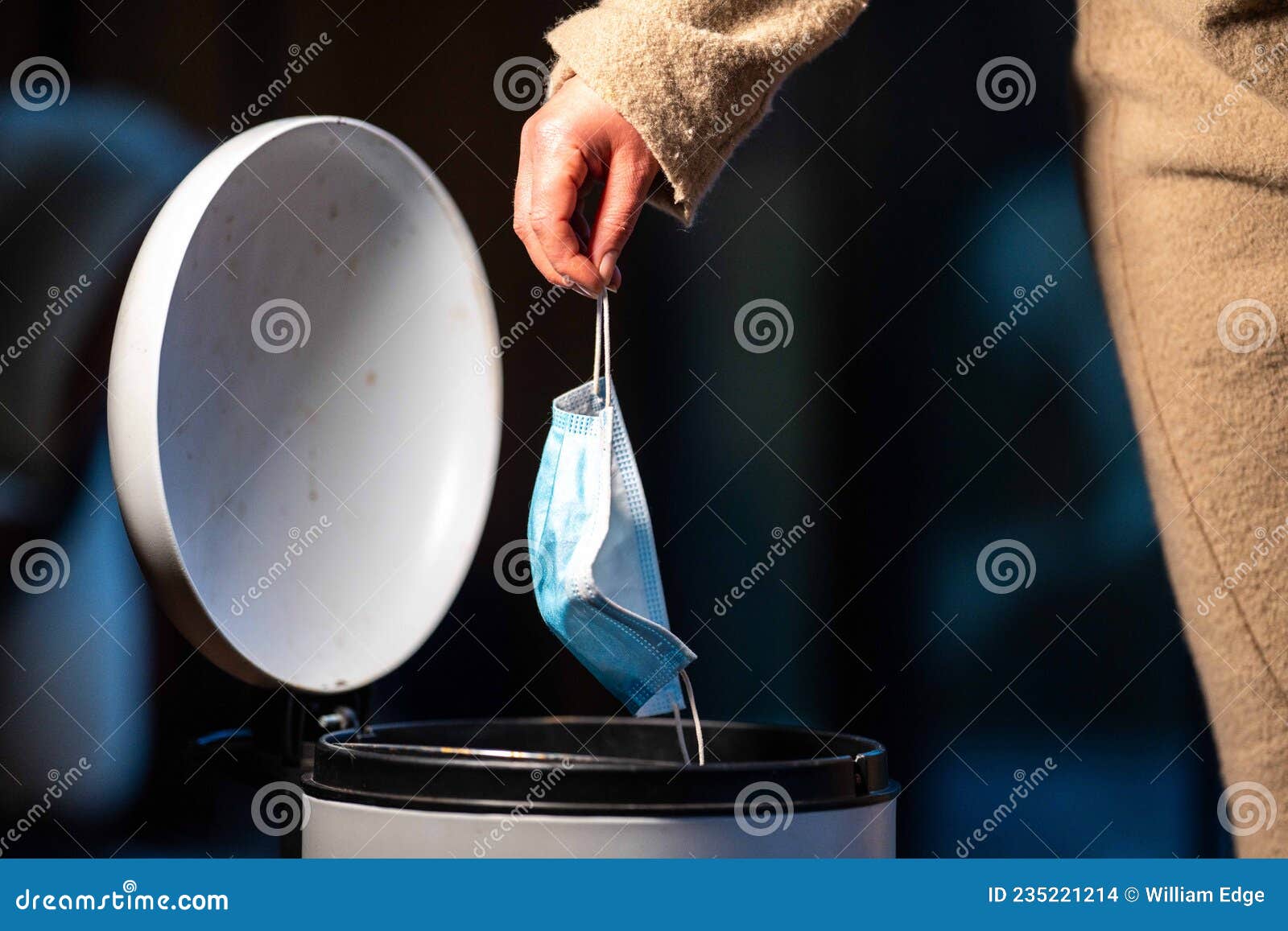 Dropping and Throwing a Covid Mask in a Bin and the Trash in Australia ...