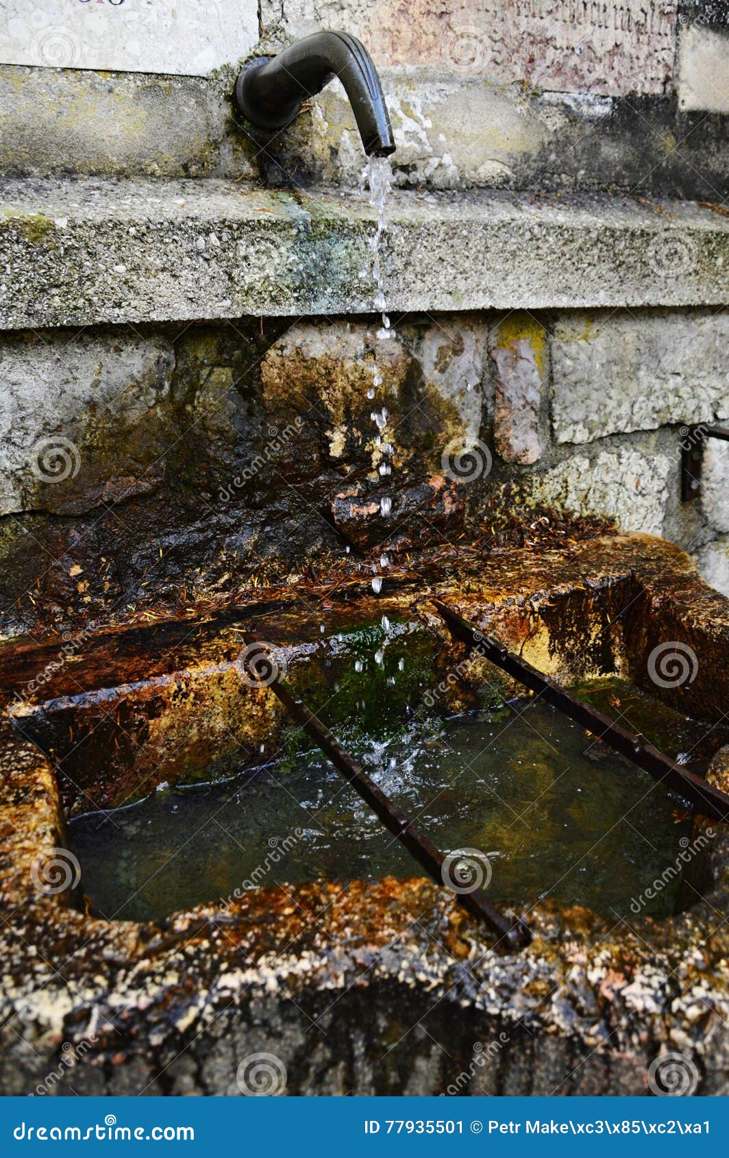 Dropping Water from the Well in Hallstatt Stock Image - Image of stone ...