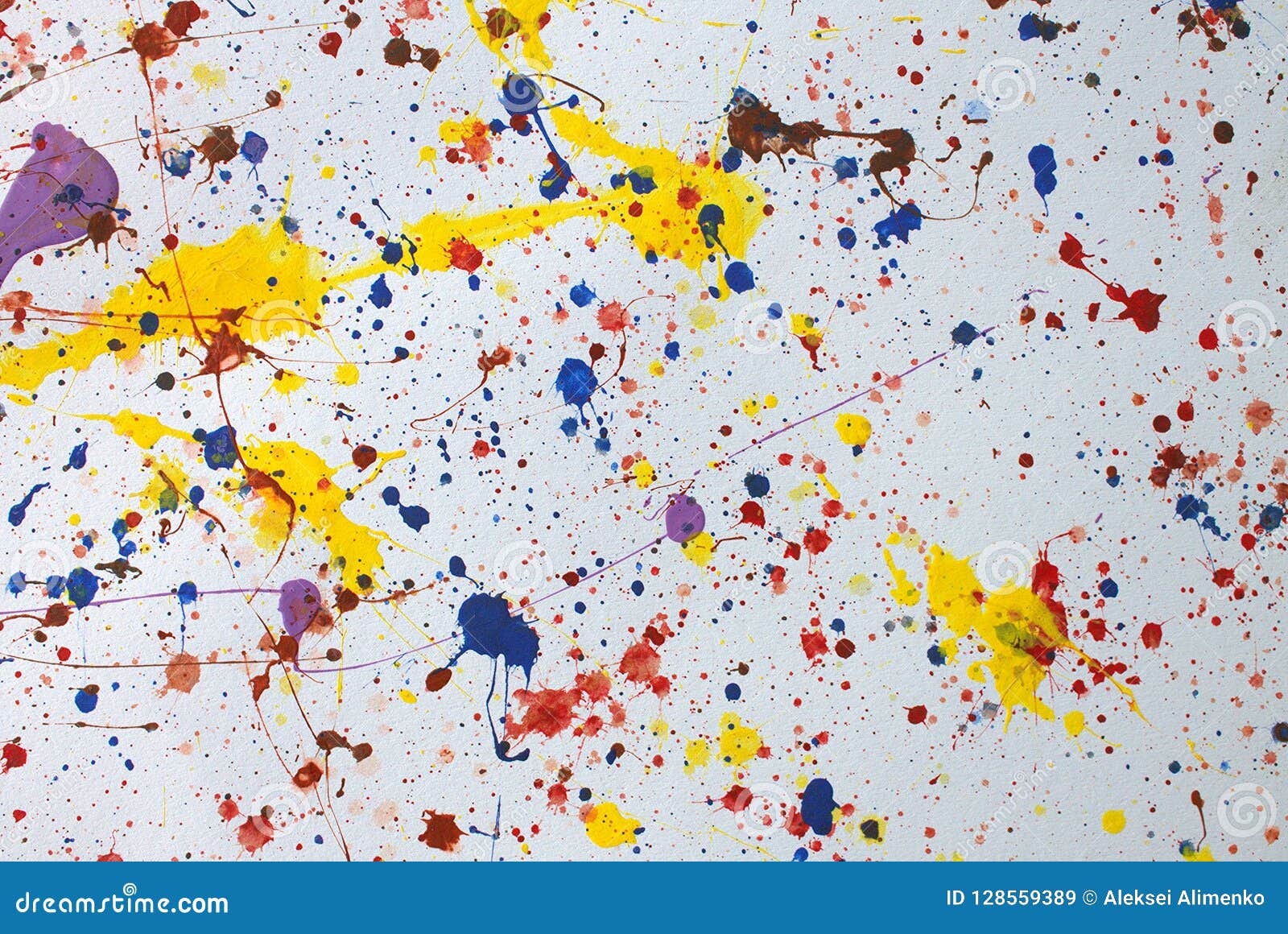 Drops of Acrylic Paint on a White Background. Stock Image - Image of ...