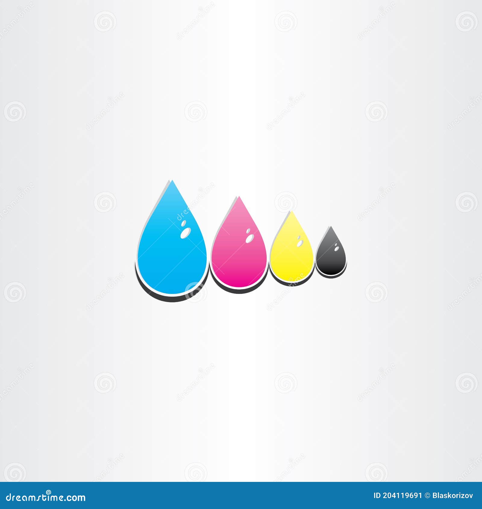 Drops of Cmyk Ink Printing Symbol Stock Vector - Illustration of studio ...