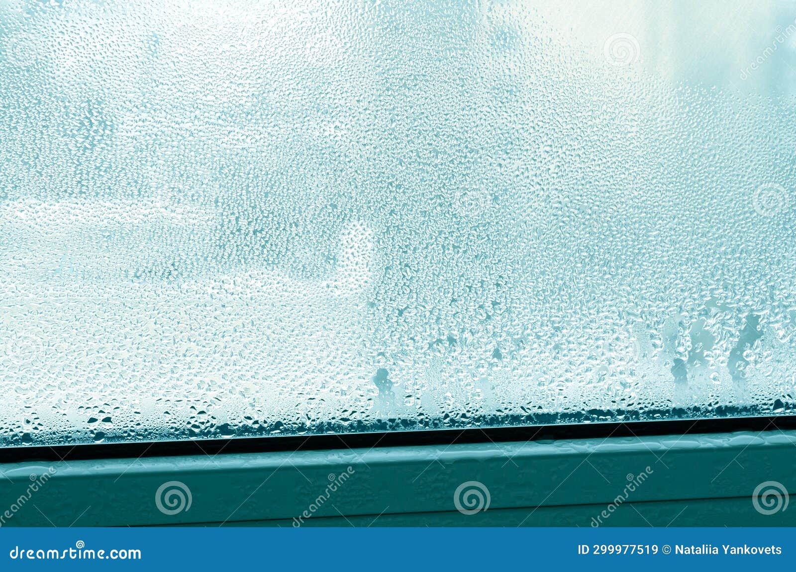 Drops of Condensation in Winter on the Window Stock Image - Image of ...