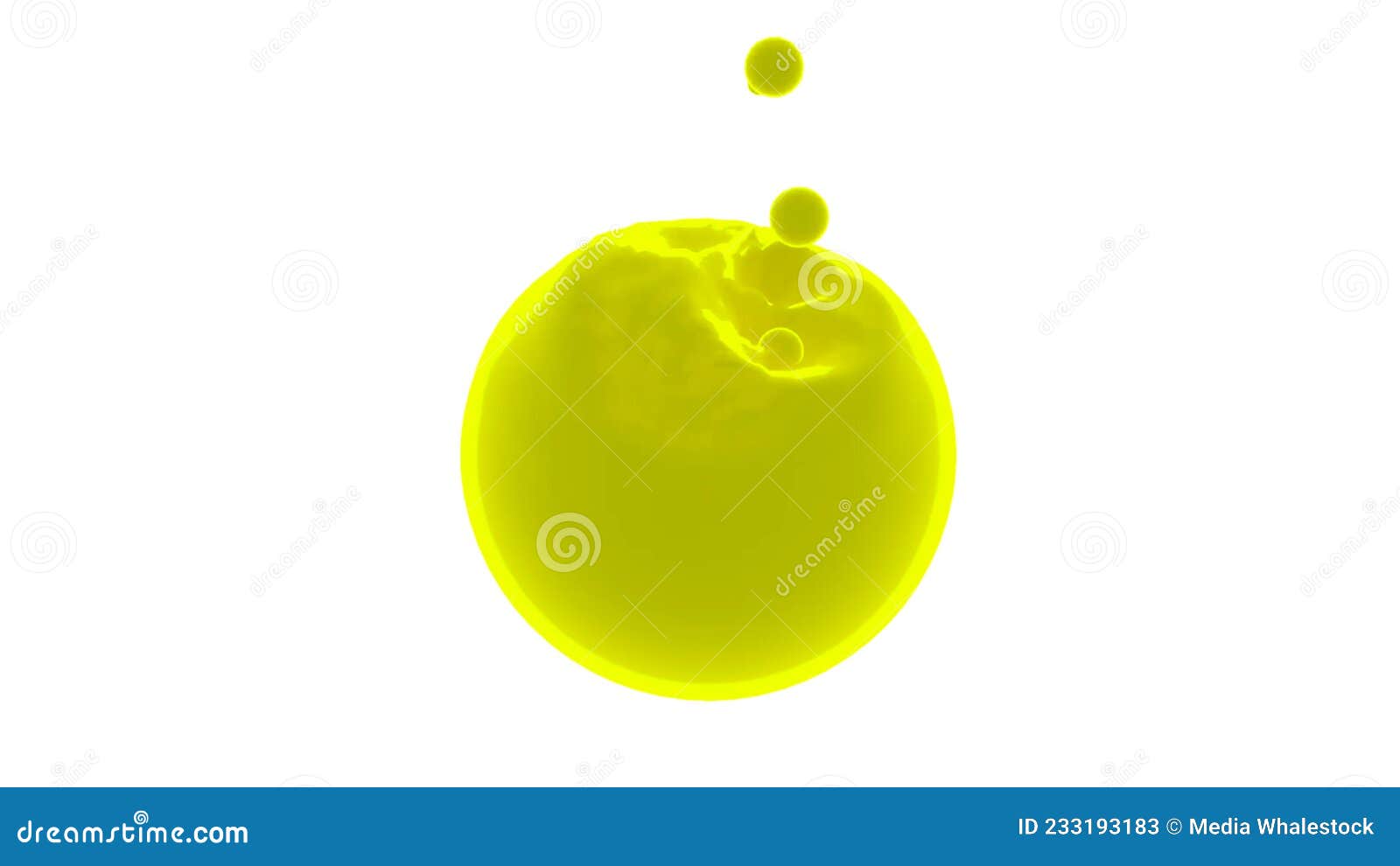 Drops Fall into Colored Liquid Ball. Design Stock Illustration ...