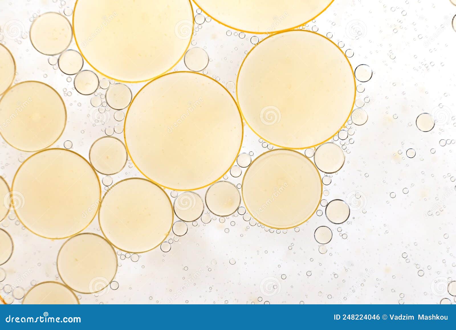 Drops of Fat in Water. Bubbles of Fat Close Up Stock Photo - Image of ...