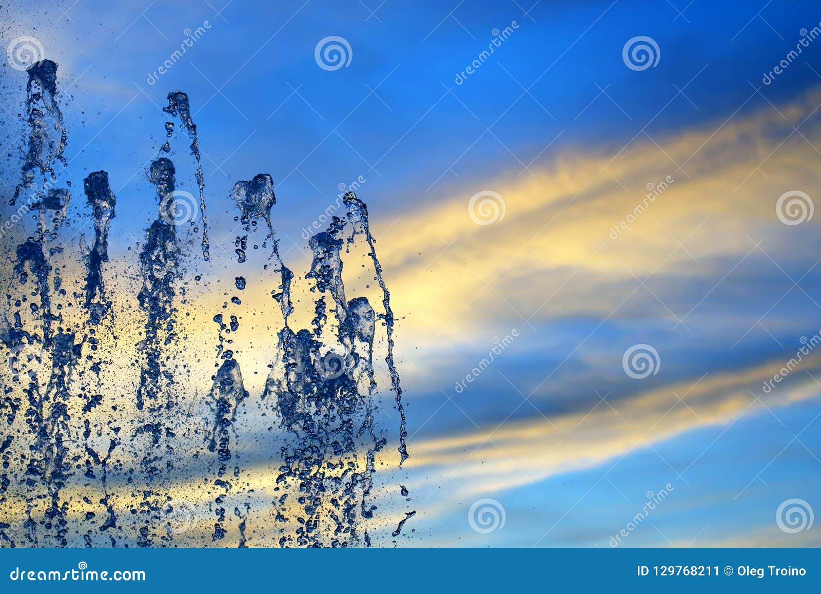 Drops of the Fountain at Sunset Stock Image - Image of limpid, sunset ...
