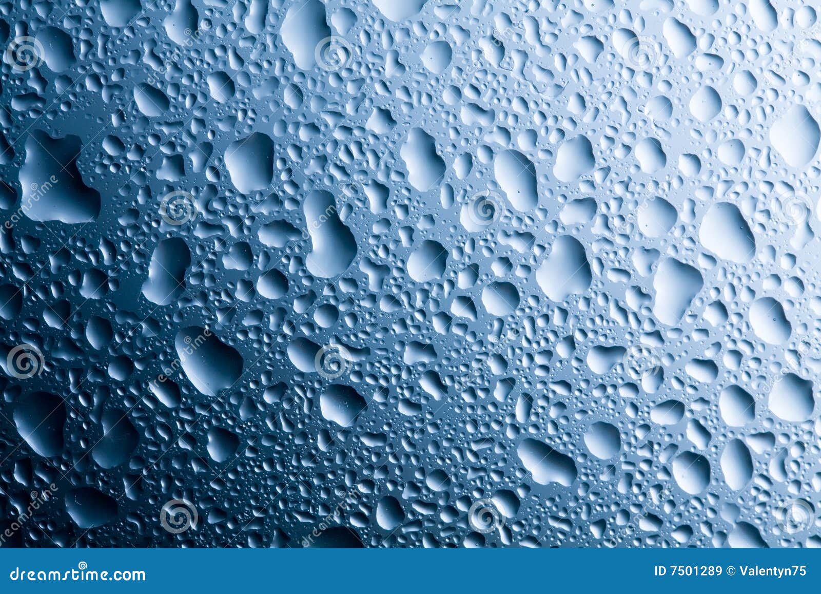 Drops on glass stock image. Image of freezing, blue, water - 7501289