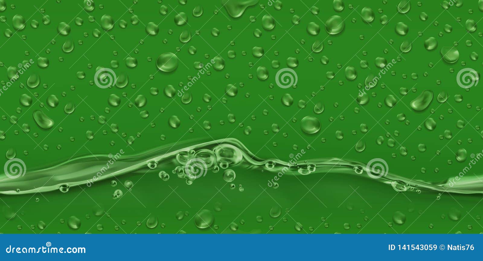 Drops. Green Seamless Pattern. 3d Vector Stock Vector - Illustration of ...