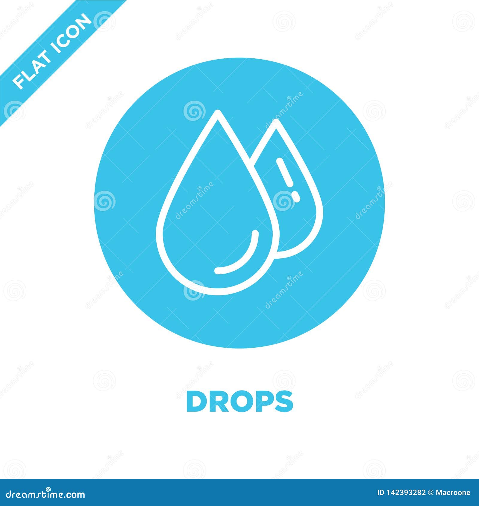 Drops Icon Vector from Weather Collection. Thin Line Drops Outline Icon ...