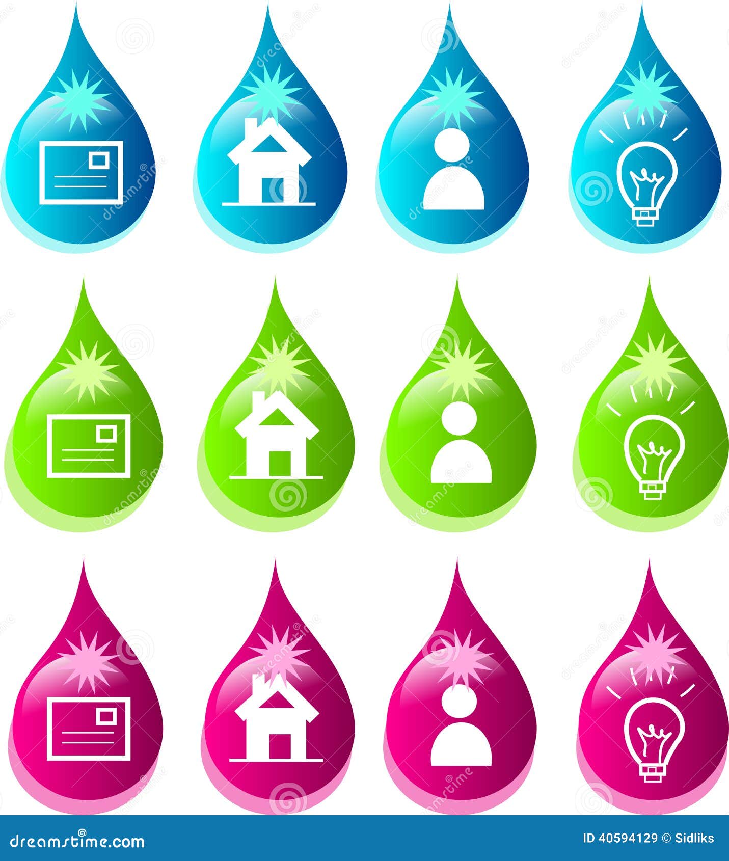 Drops icons stock illustration. Illustration of modern - 40594129