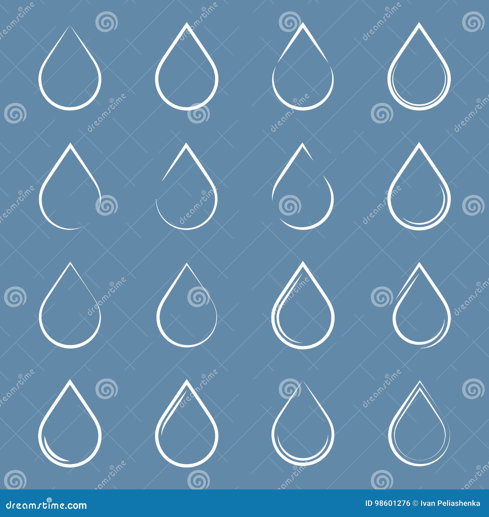 Drops icons stock vector. Illustration of logo, shape - 98601276
