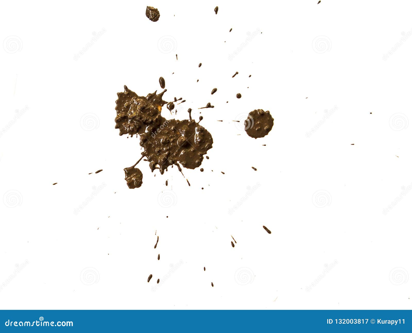 Drops of Mud Splashes on White Backgrounds Stock Image - Image of drop ...