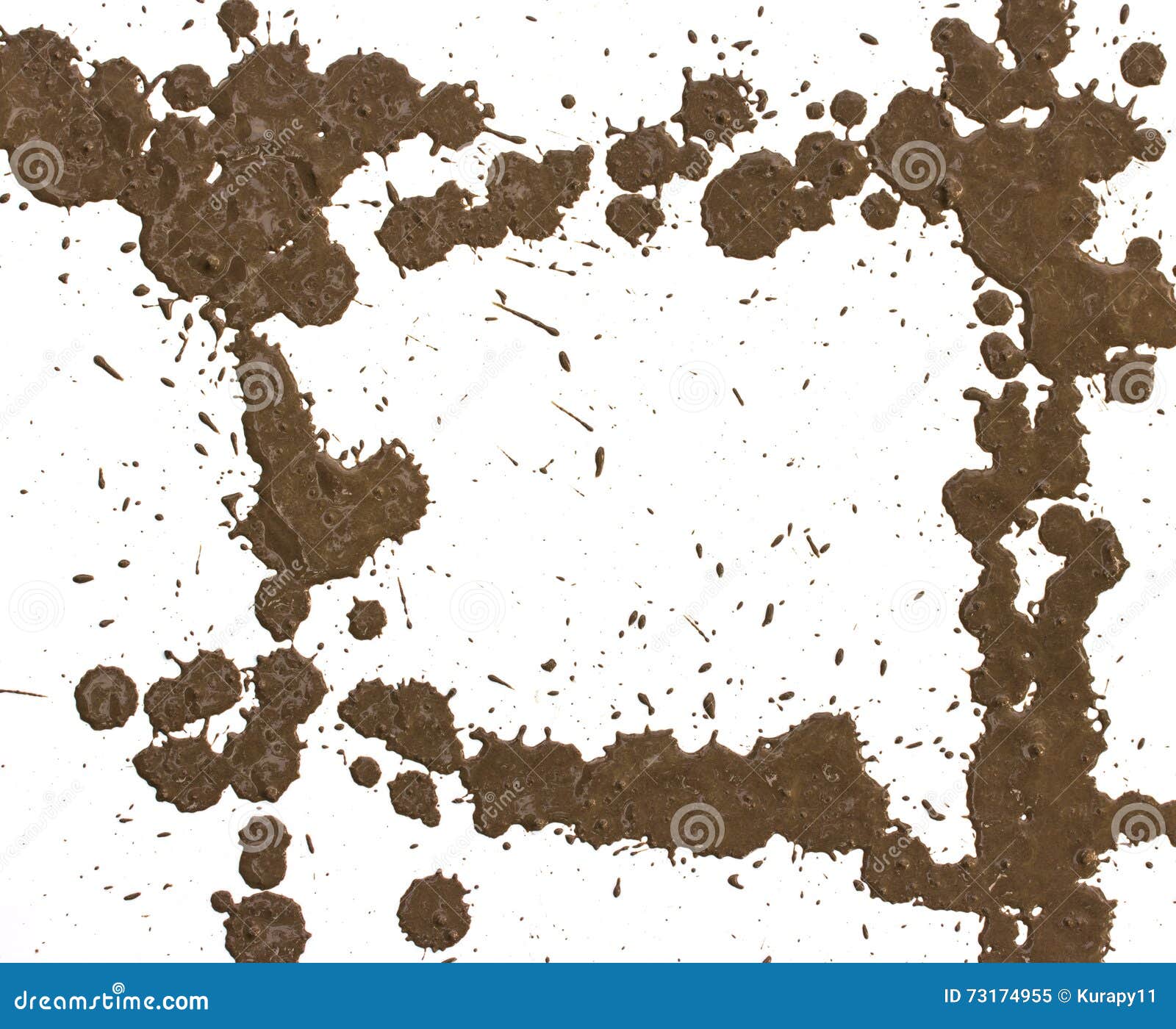 Drops of Mud Sprayed a White Background Stock Image - Image of abstract ...