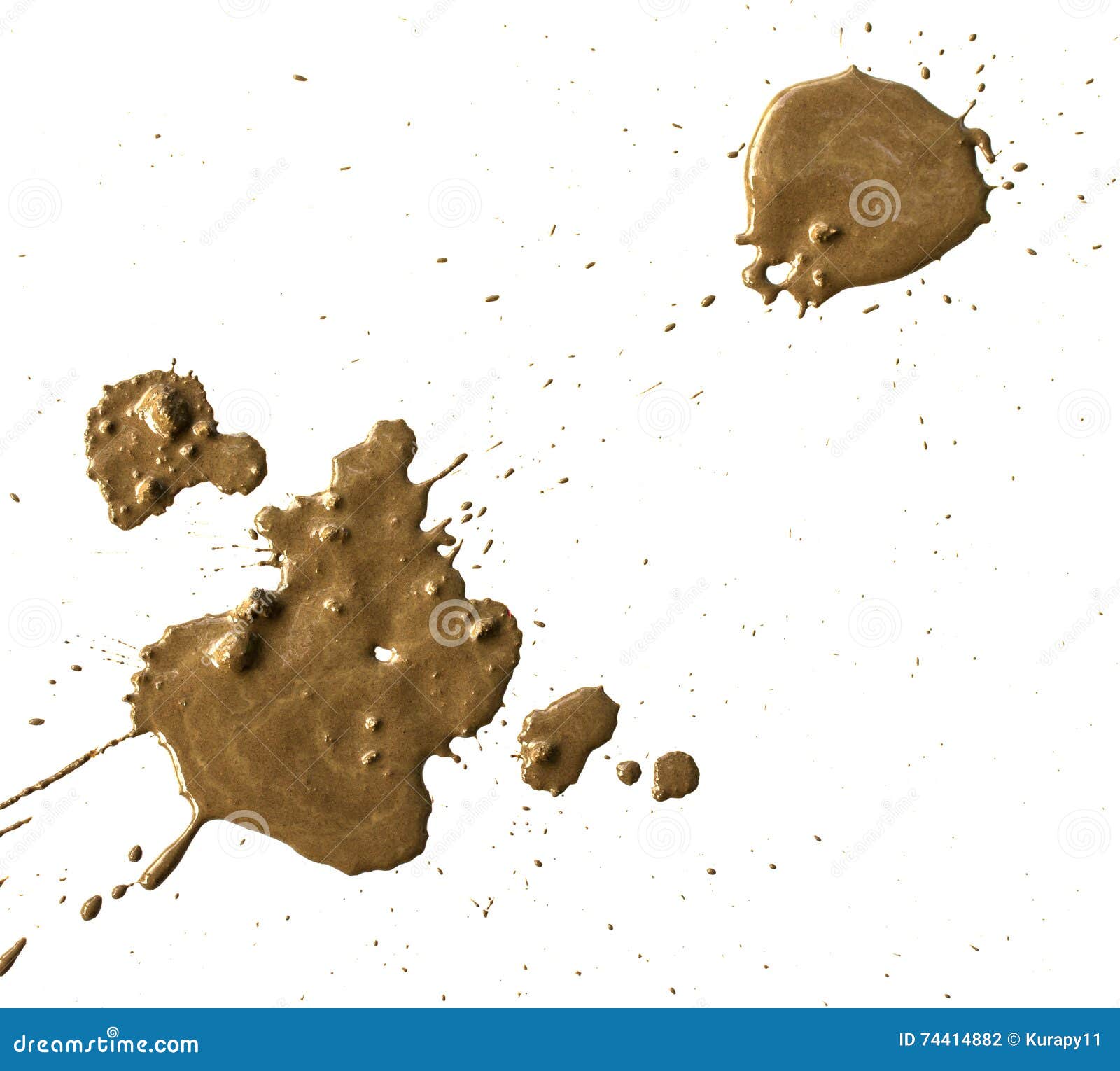 Drops of Mud Sprayed a White Background Stock Photo - Image of ...