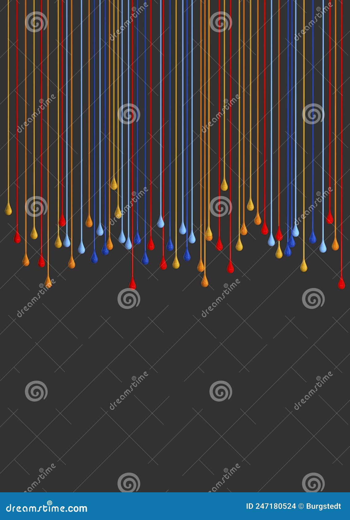 Drops of Paint in Different Colors Dripping and Running Down Stock ...