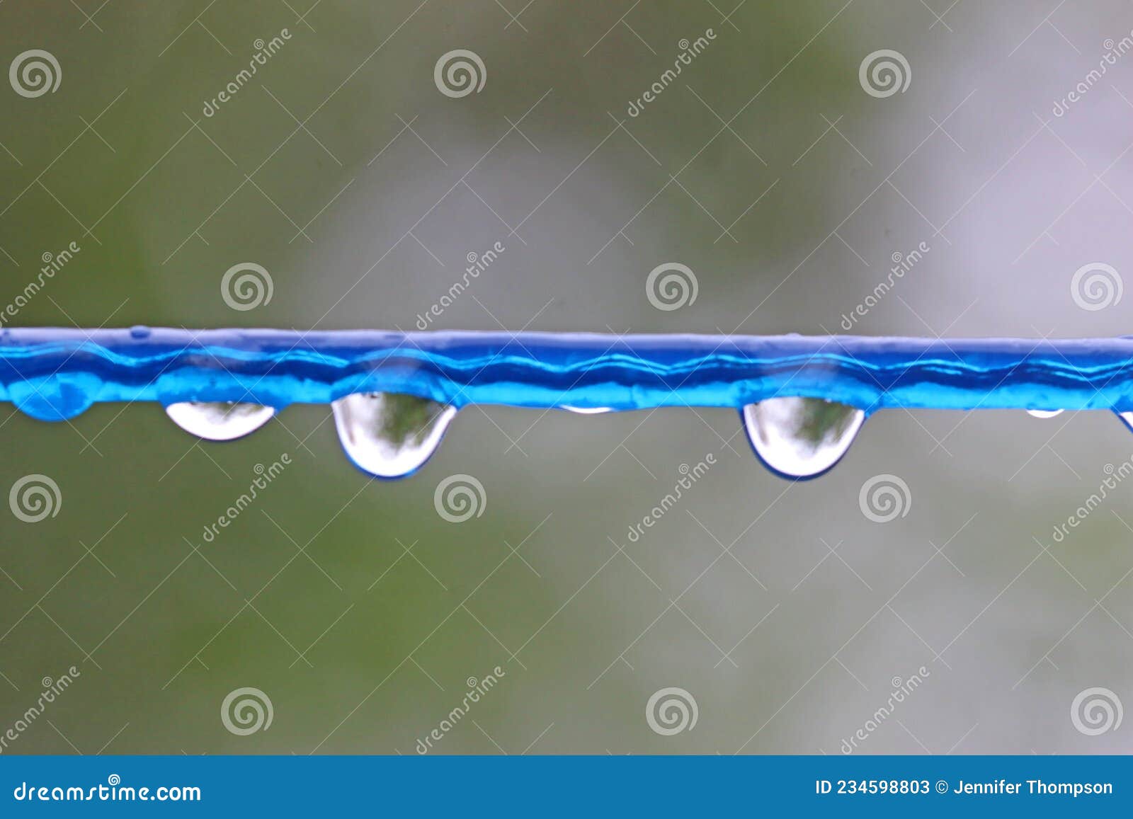 Drops of Rain on a Washing Line Stock Image - Image of fresh, blue ...