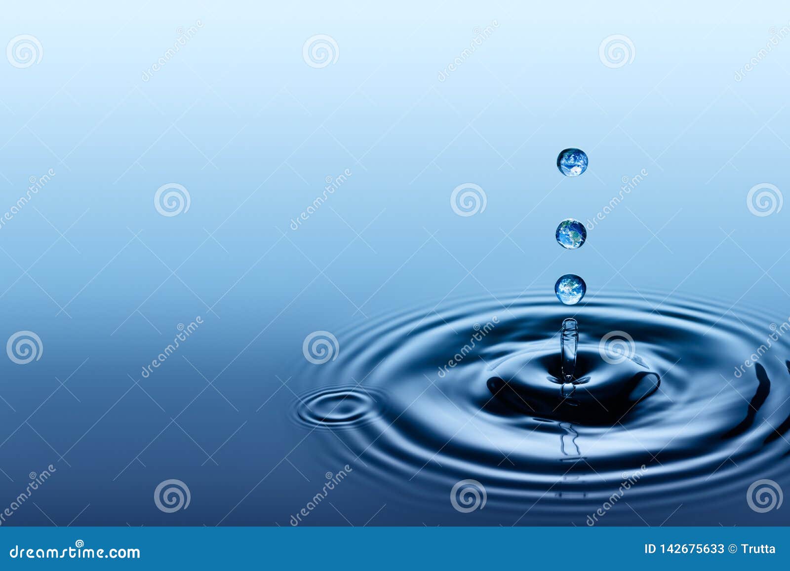 Falling Drops of Water with Earth Image Stock Image - Image of rain ...