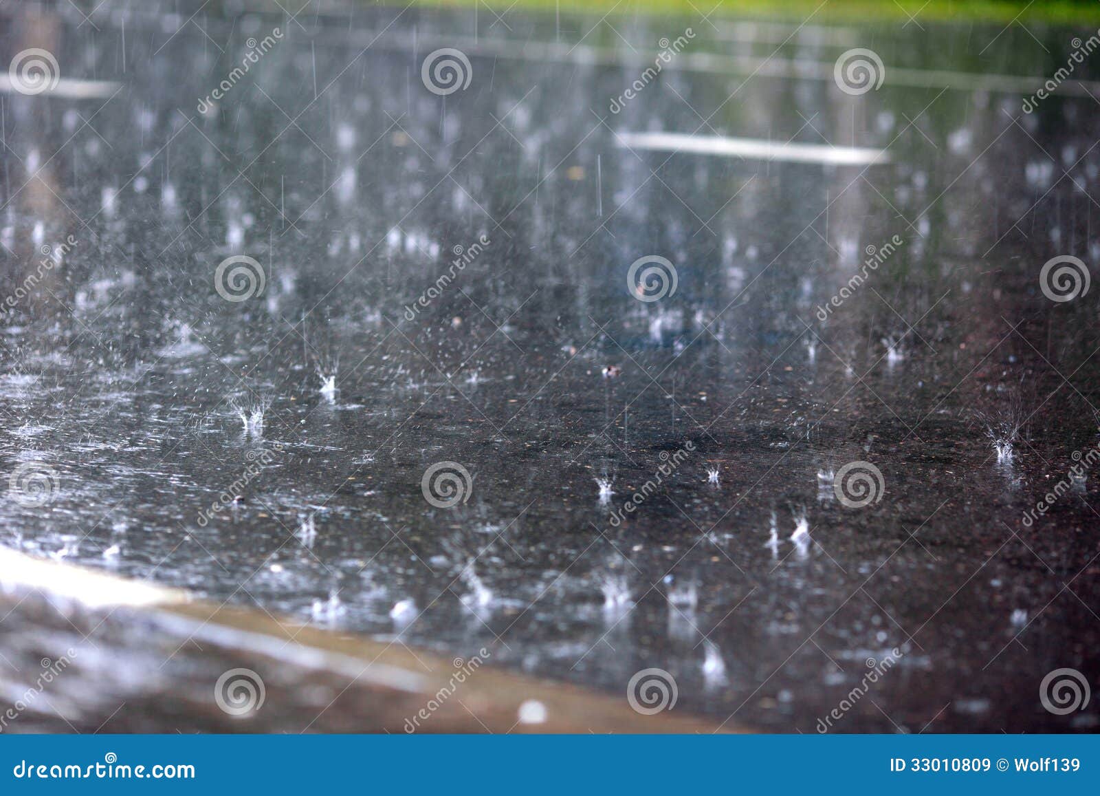 Drops of Rain Fall in a Puddle Stock Image - Image of sidewalk, sadness ...