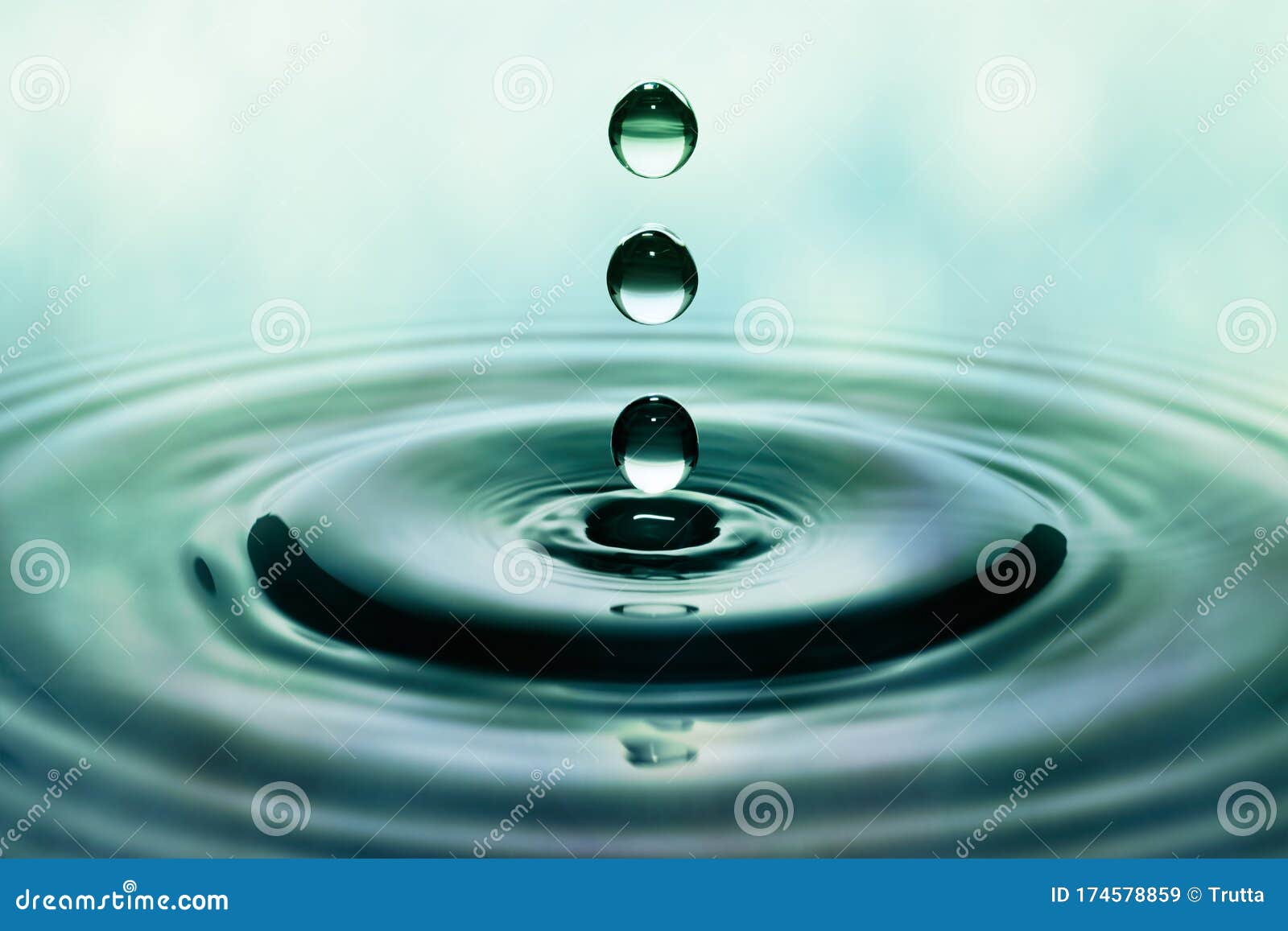 Drops of Rain Falling on Smooth Water Surface Stock Image - Image of ...