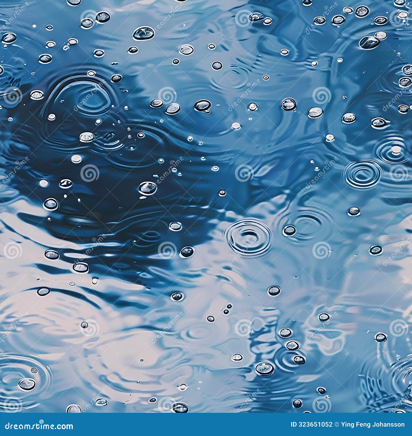Drops of Rain Making Pattern on Water Surface. Stock Illustration ...