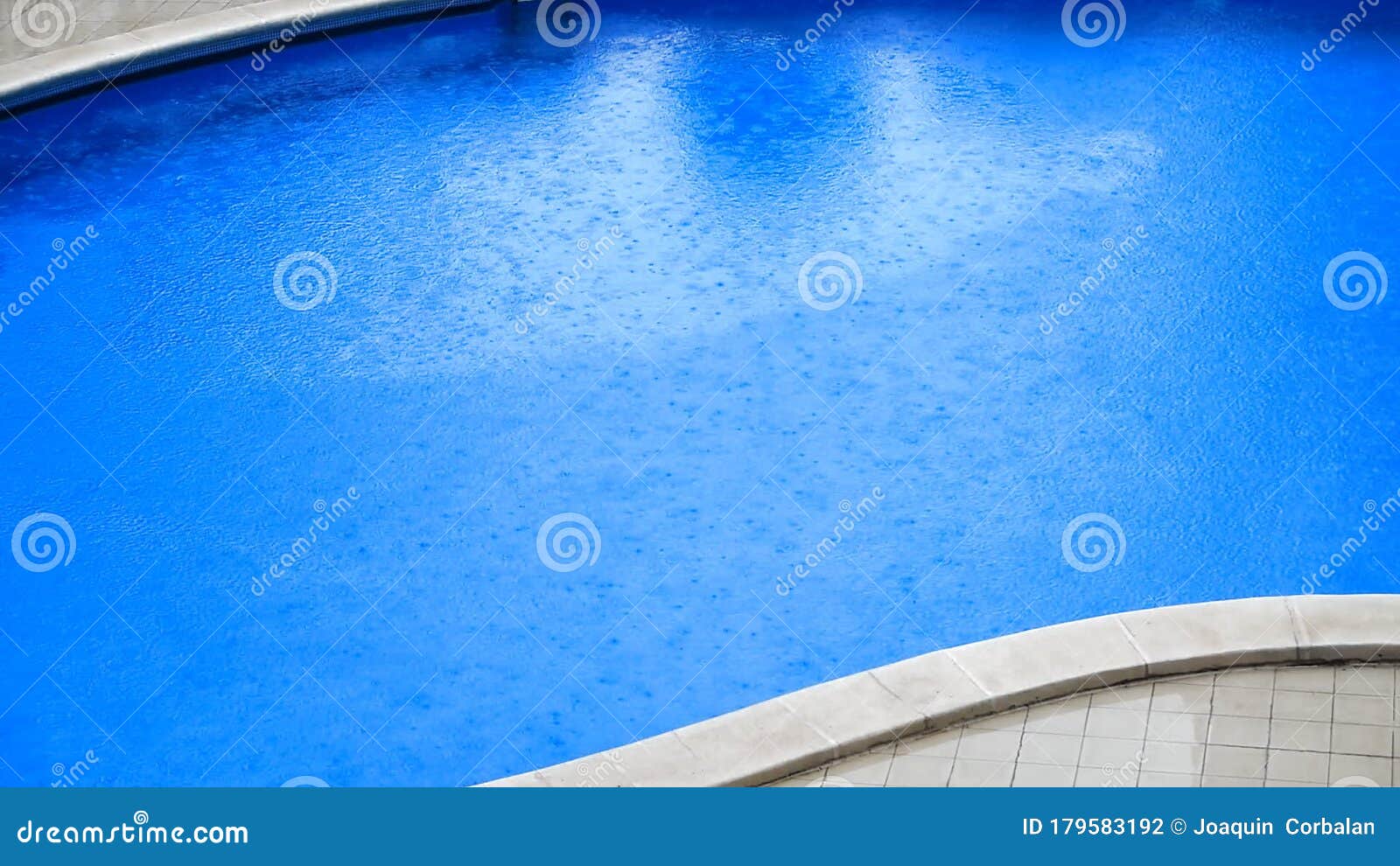 Drops of Rain Water Falling on a Pool without Anyone, Autumnal Rainy ...