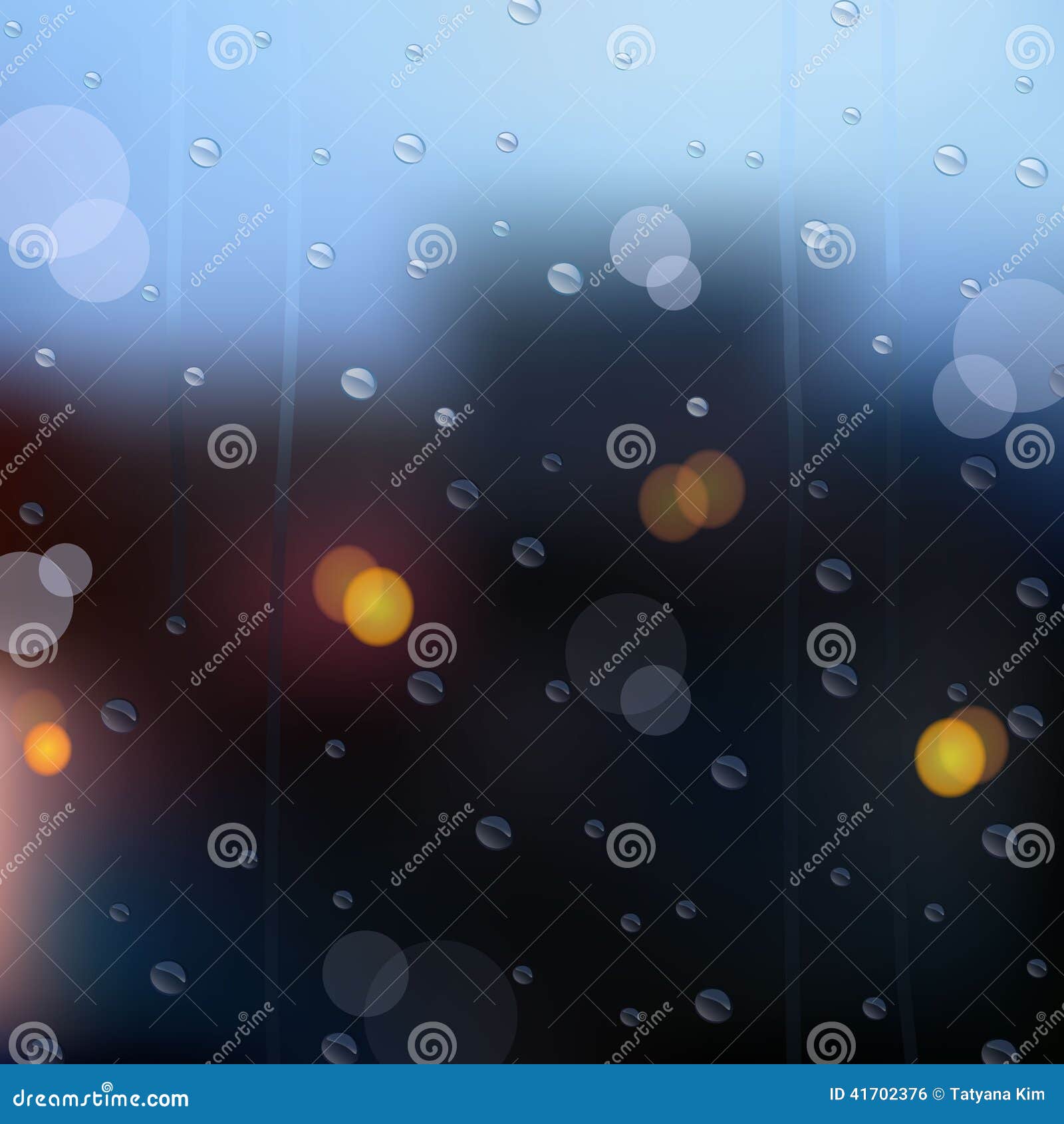 Drops of Rain on Window with Abstract Lights Stock Vector ...
