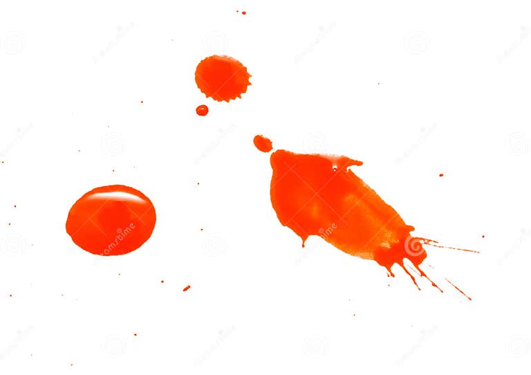 Drops of Red Paint on a White Background. Stock Image - Image of ...