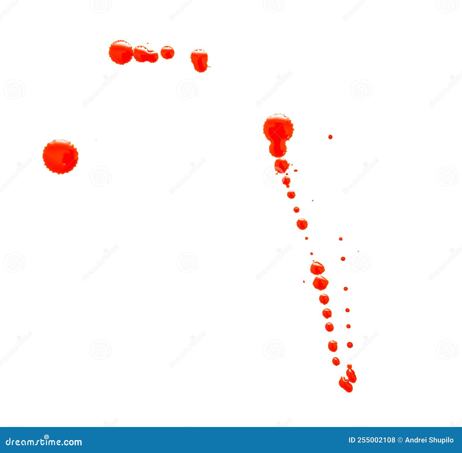 Drops of Red Paint on a White Background. Stock Photo - Image of white ...