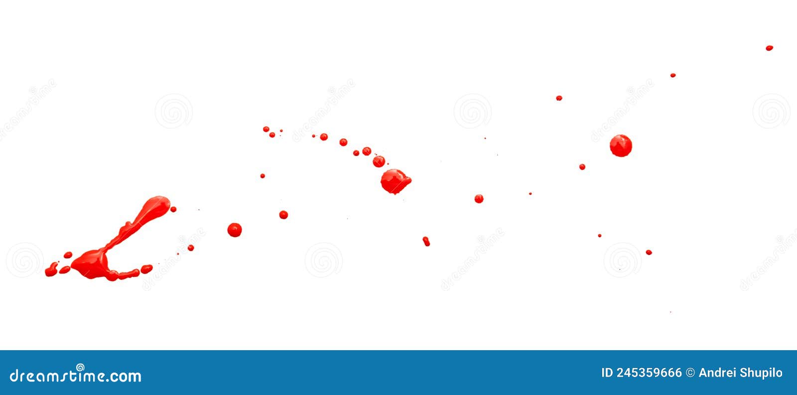 Drops of Red Paint on a White Background. Stock Photo - Image of flow ...