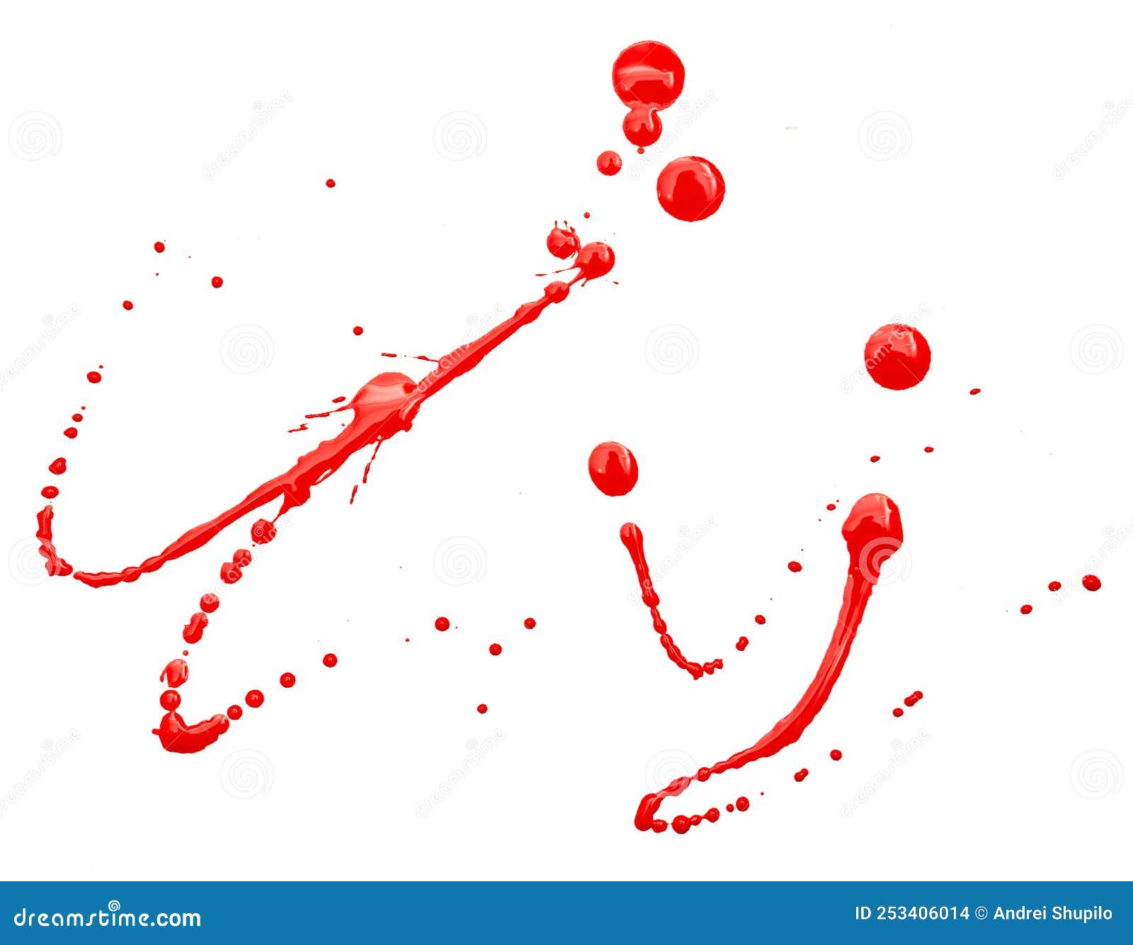 Drops of Red Paint on a White Background. Stock Photo - Image of paint ...