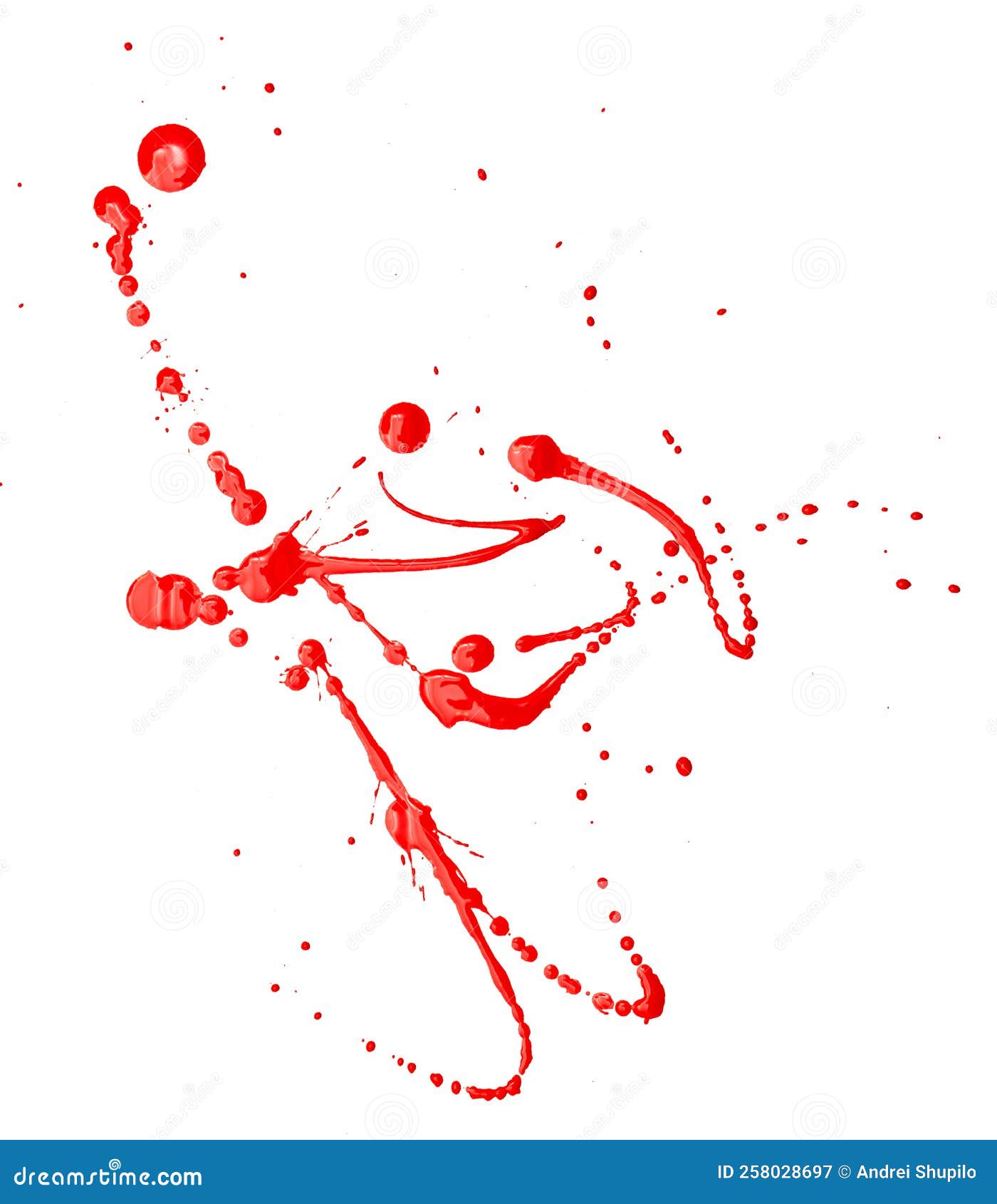 Drops of Red Paint on a White Background. Stock Image - Image of ...