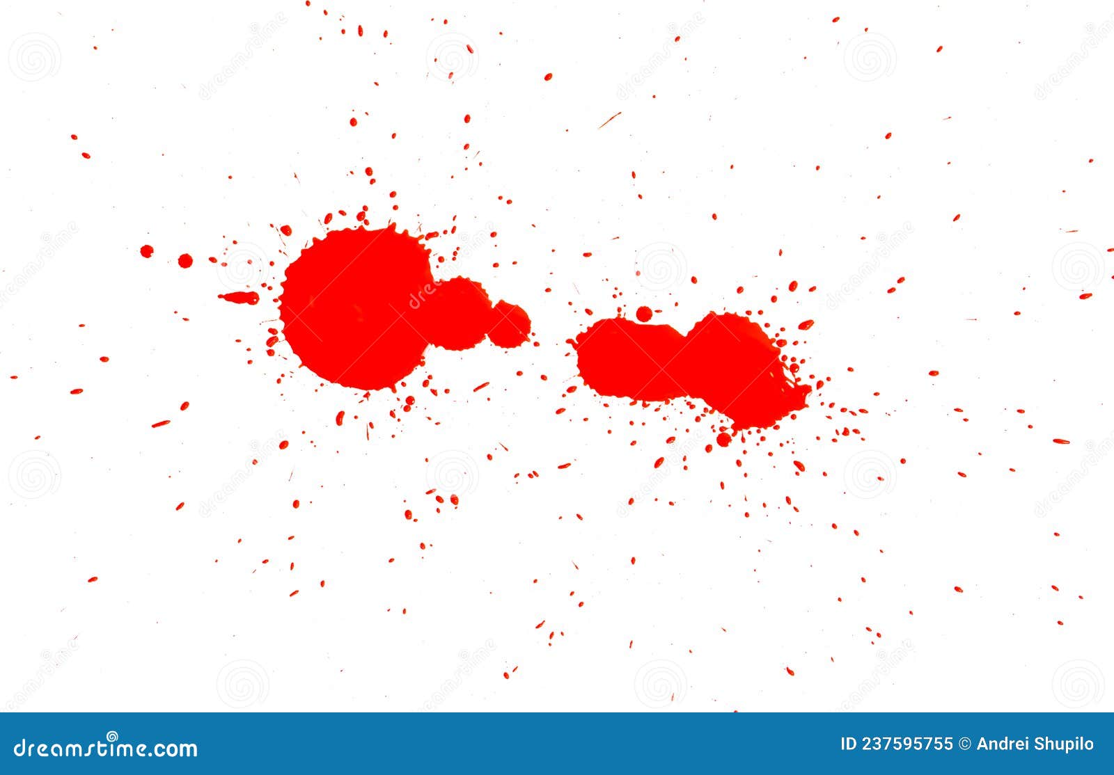 Drops of Red Paint on a White Background. Stock Image - Image of drop ...