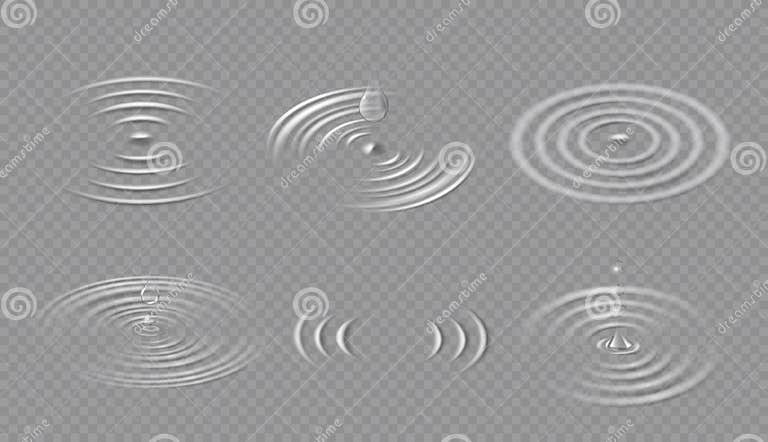 Drops and Ripples. Circular Wave on Water Surface. Falling Dripping ...
