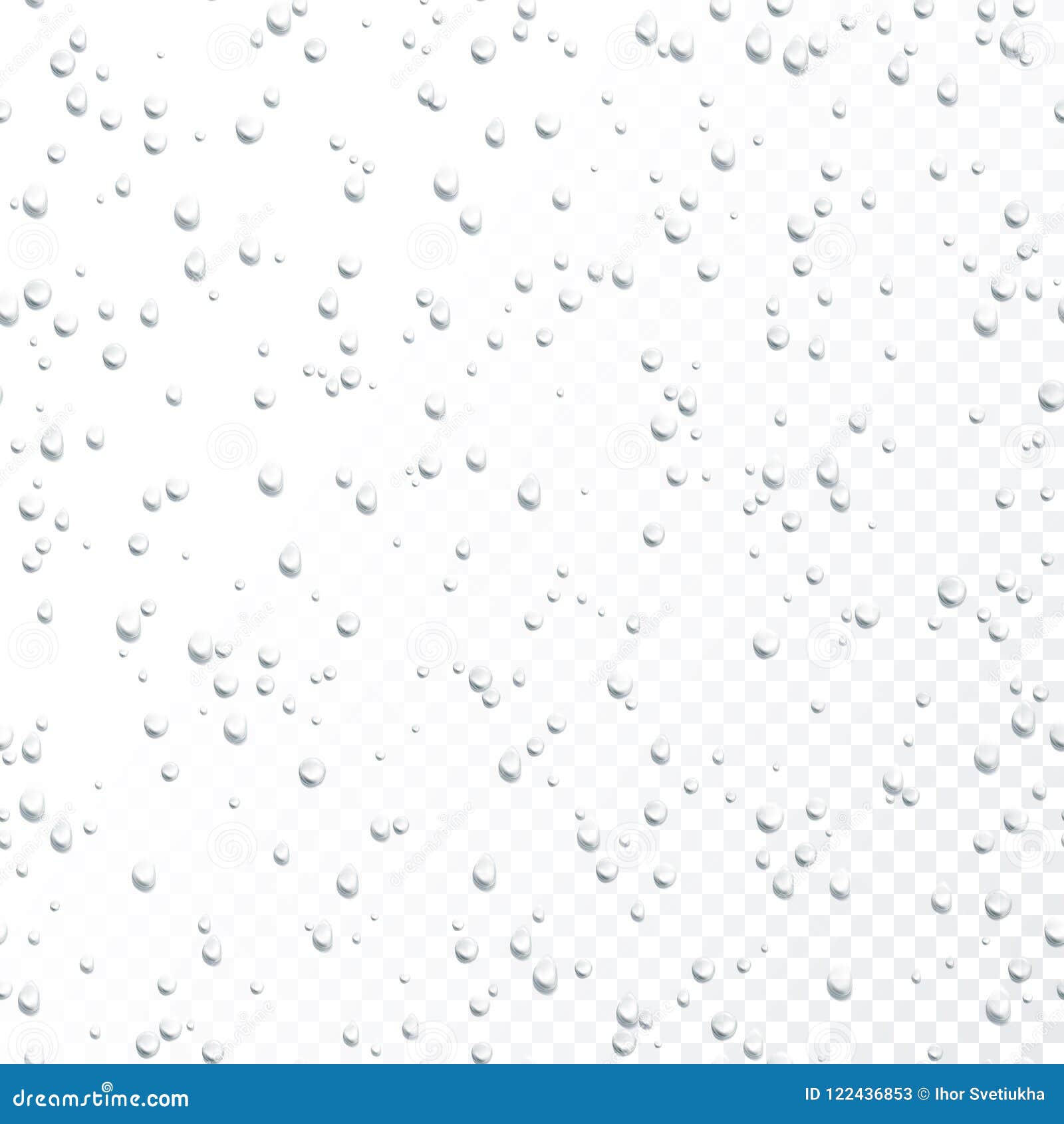 Drops Seamless Pattern. Water Drops on Transparent Background. Rain ...