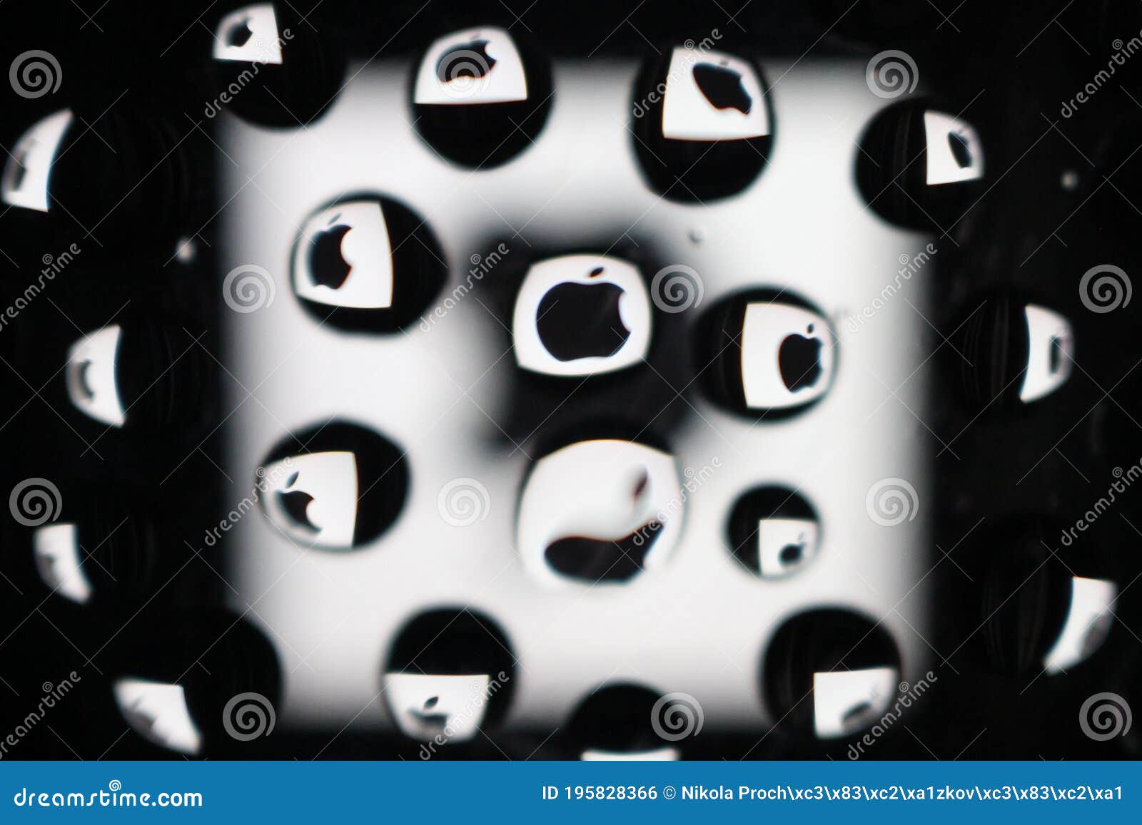 Apple logo drops editorial photo. Image of apple, stevejobs - 195828366