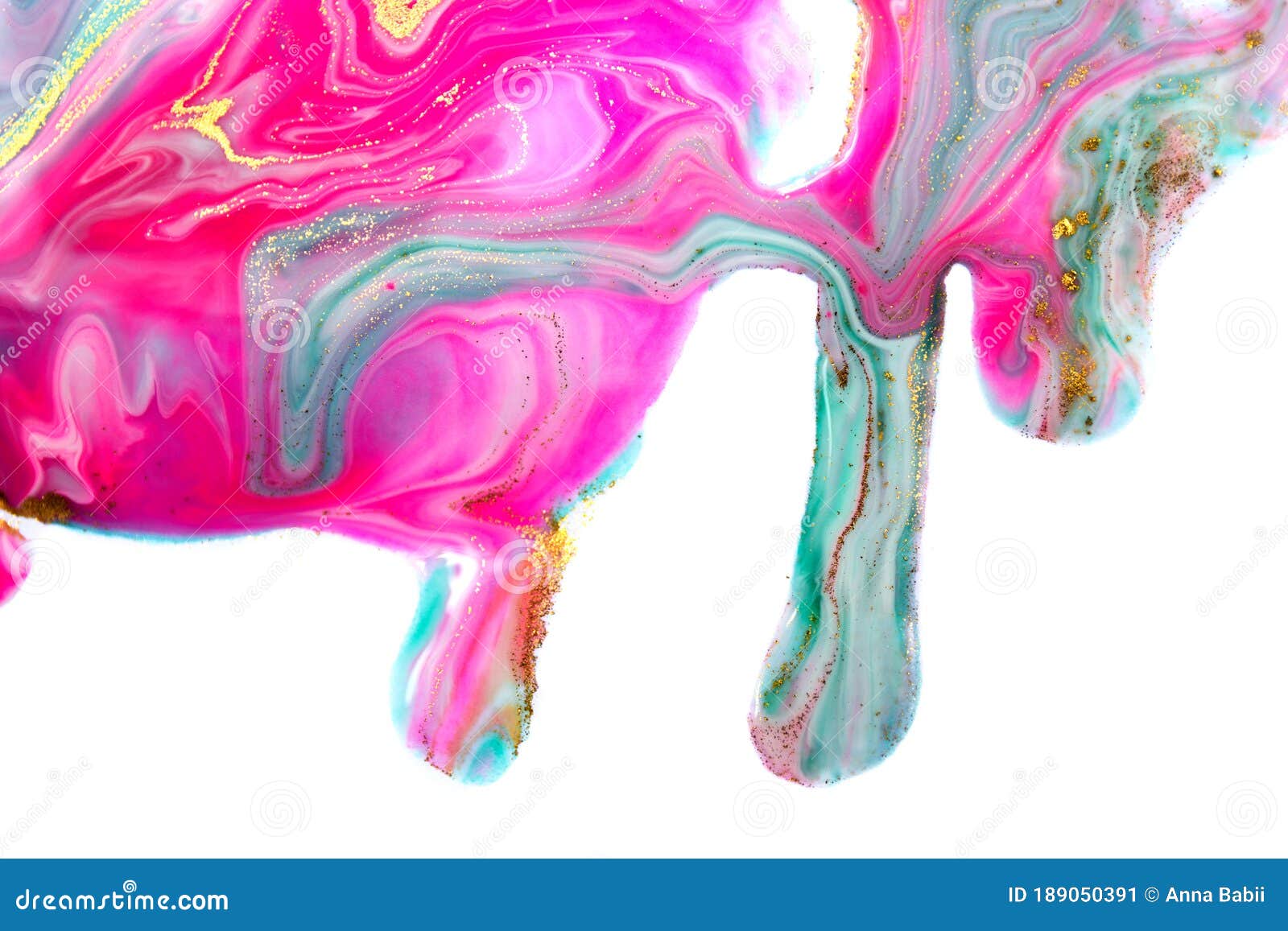 Drops and Smudges of Colorful Mixed Paint on White Background. Stock ...