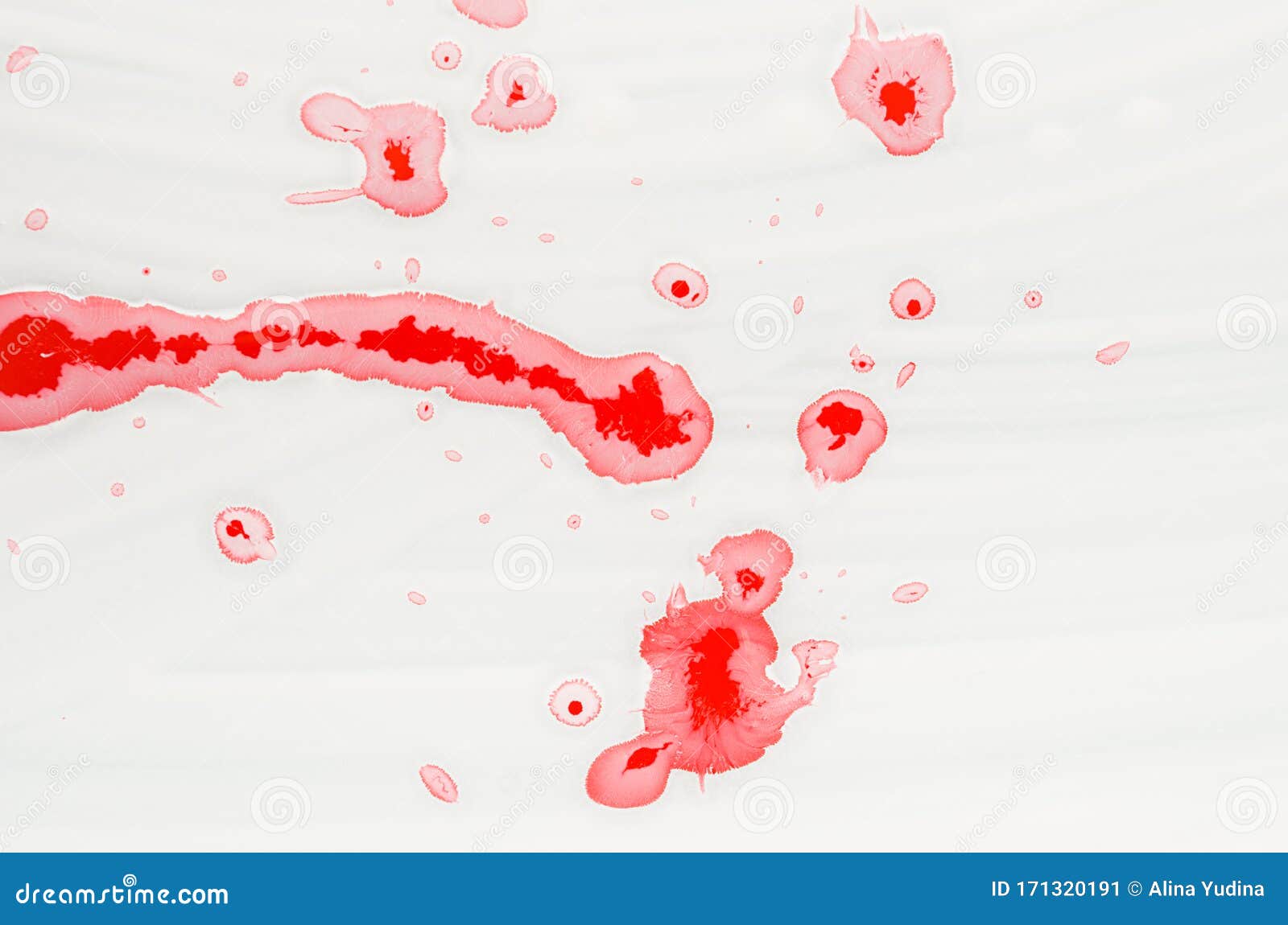 Drops, Splashes and Stain Liquid Red Paint on White, Painted Abstract ...