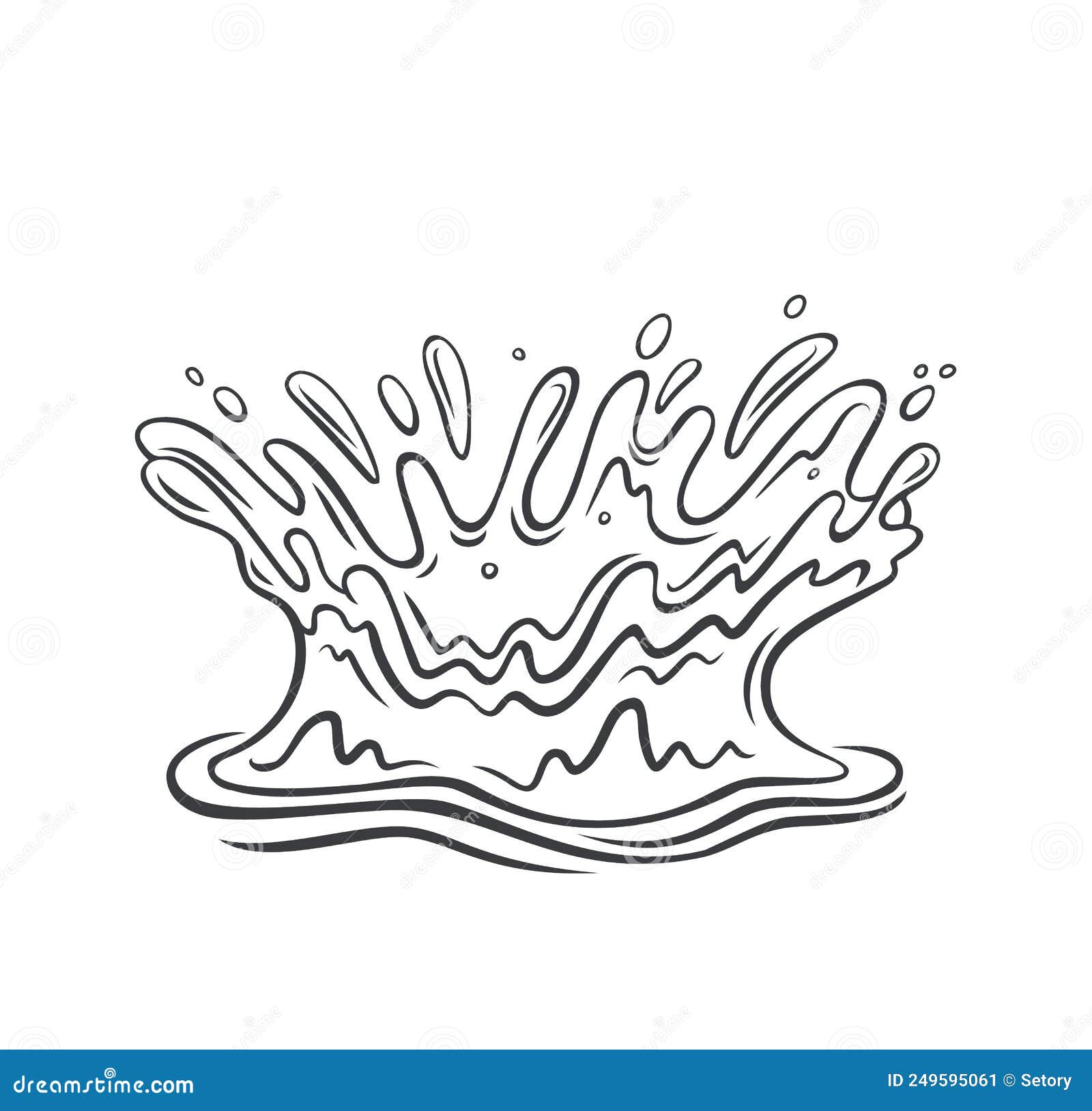 Drops and Splashes of Water Stock Vector - Illustration of drawing ...