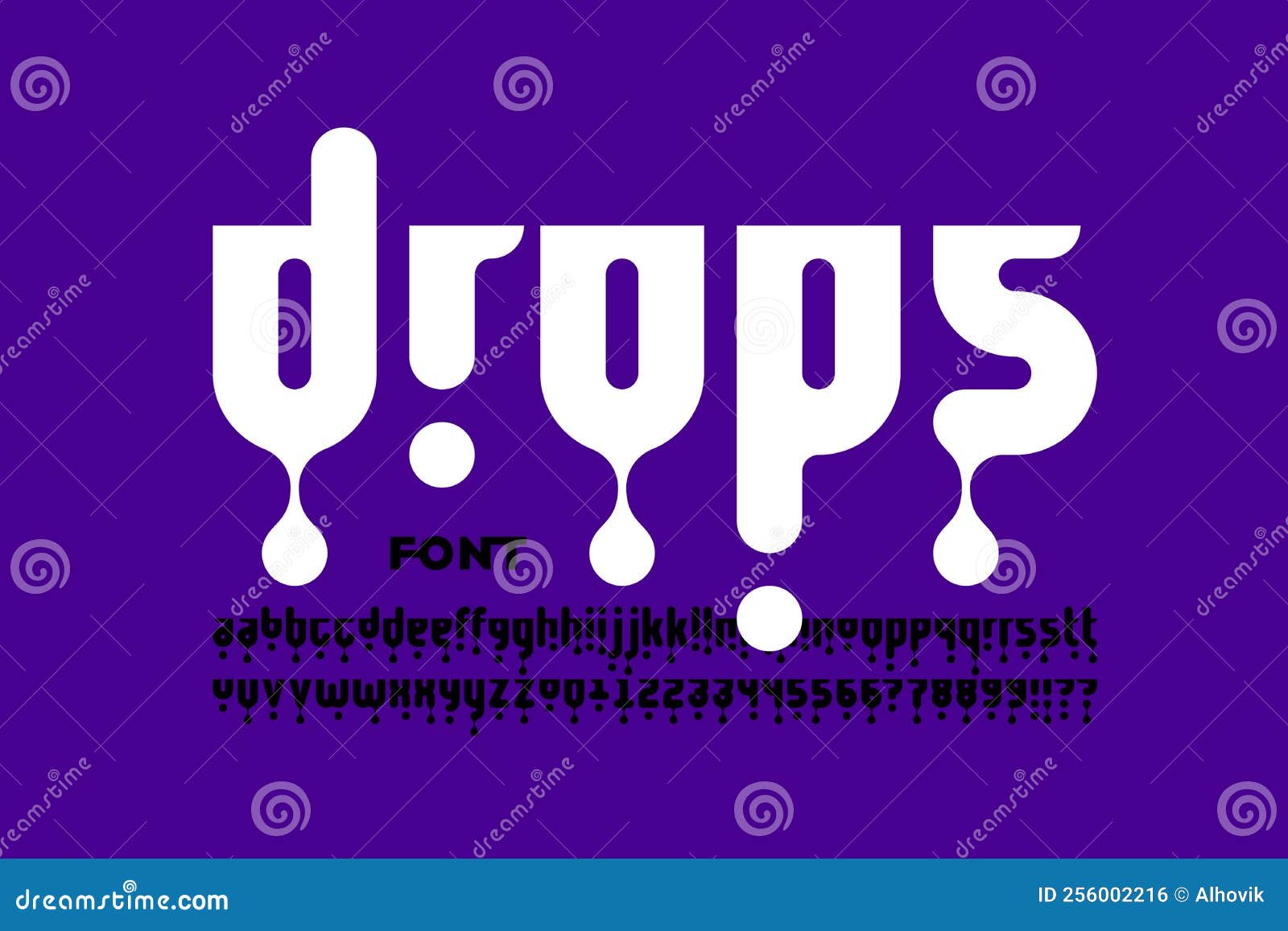Drops style font design stock vector. Illustration of drop - 256002216