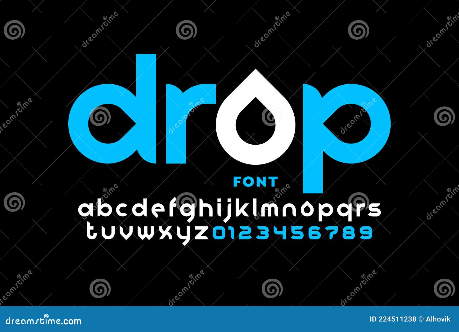 Drops style font design stock vector. Illustration of modern - 224511238