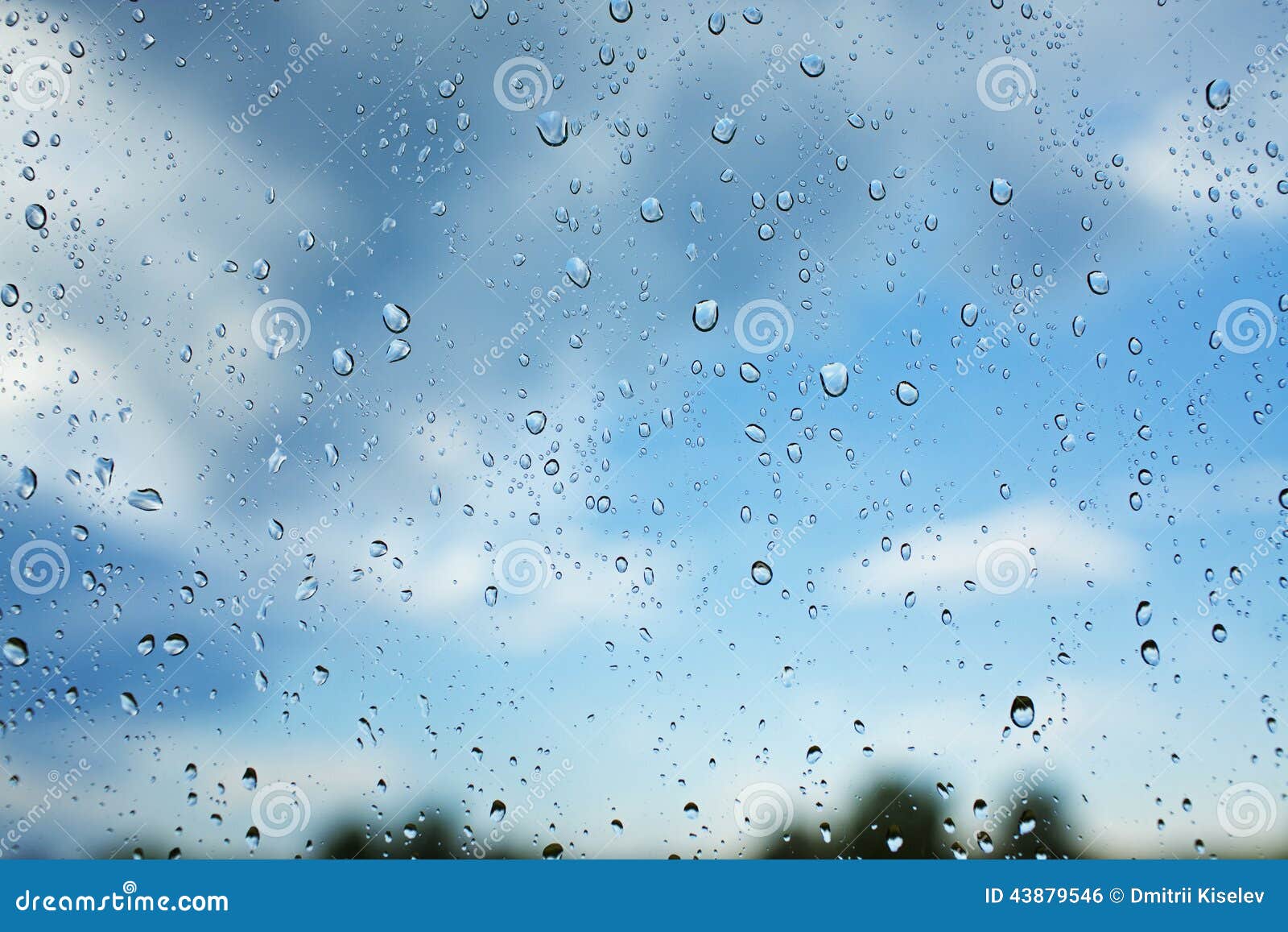 Drops on Transparent Glass after Rain Stock Photo - Image of ...