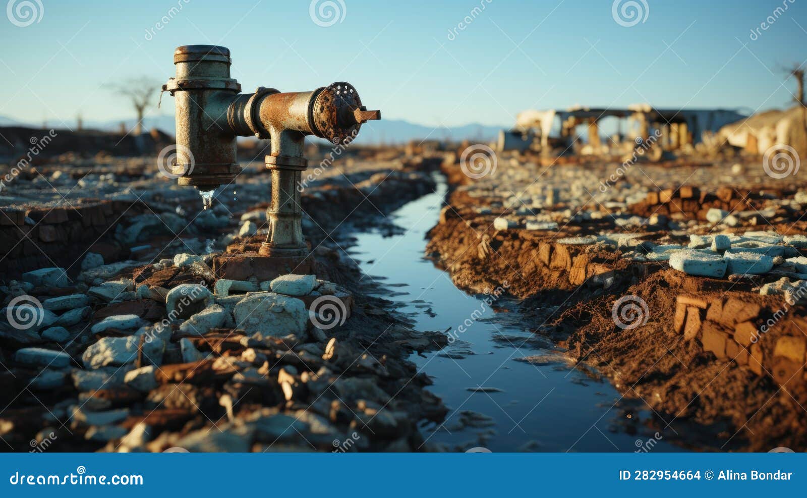 Drops of Urgency: Water Scarcity Impact. Created with Generative AI ...