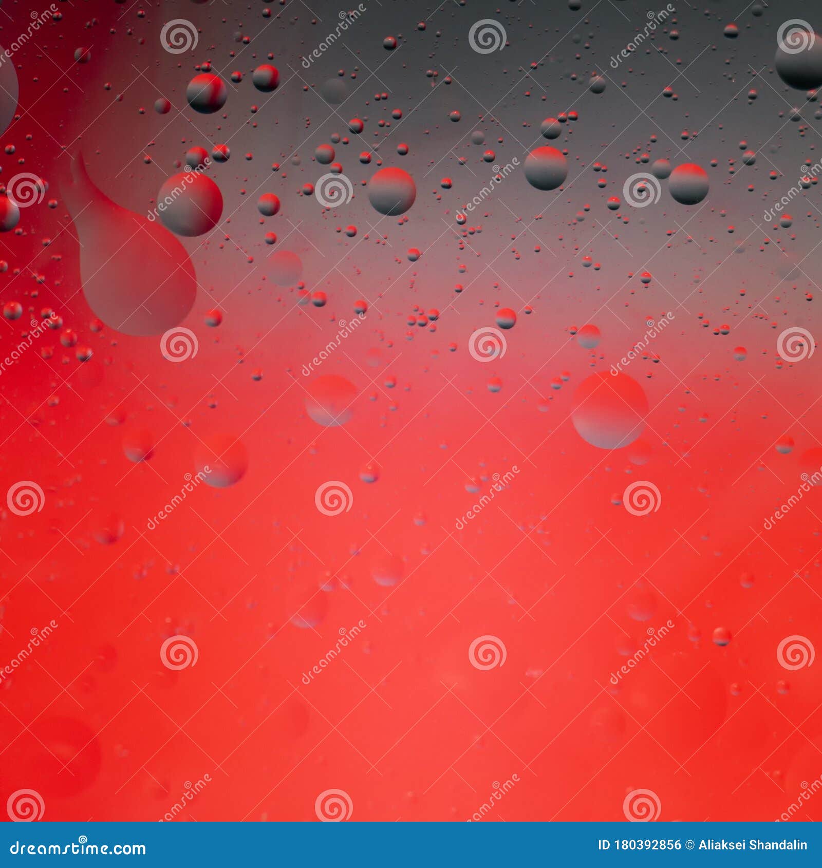 Drops of Vegetable Oil in Water on a Red Background Stock Photo - Image ...