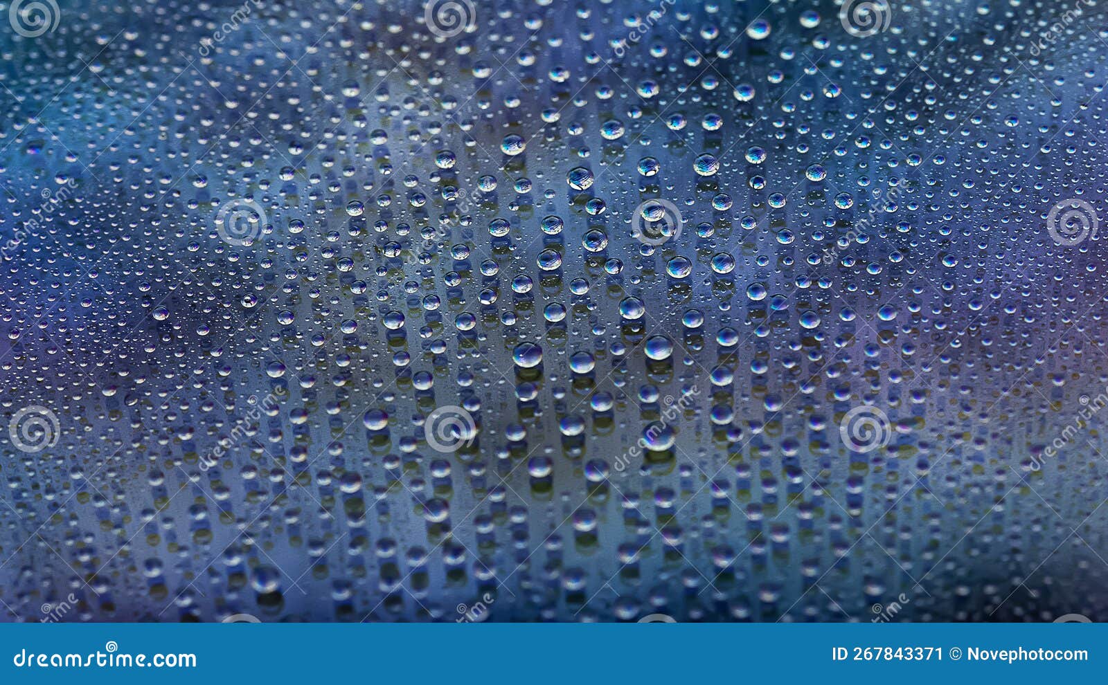 Drops of Water. Abstract Gradient Background. Drop Texture. Dark Blue ...