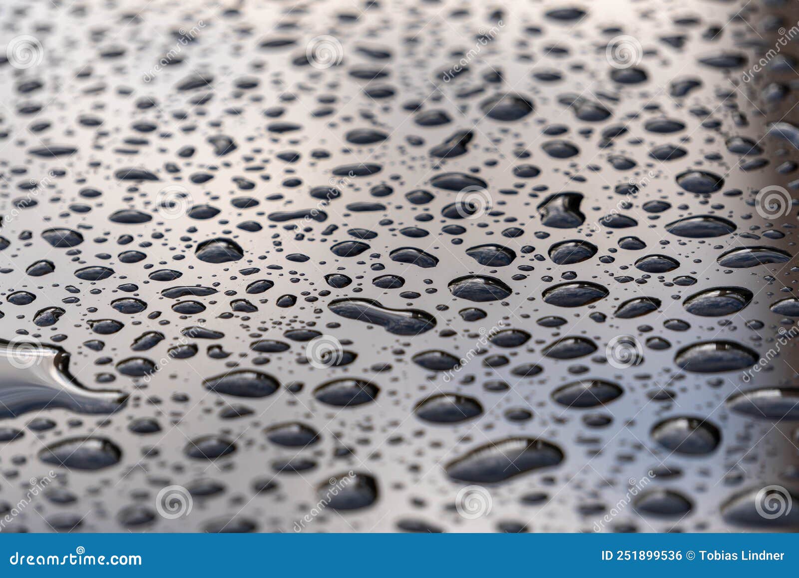 Drops of Water on a Black Glass Surface Stock Photo - Image of surfacen ...