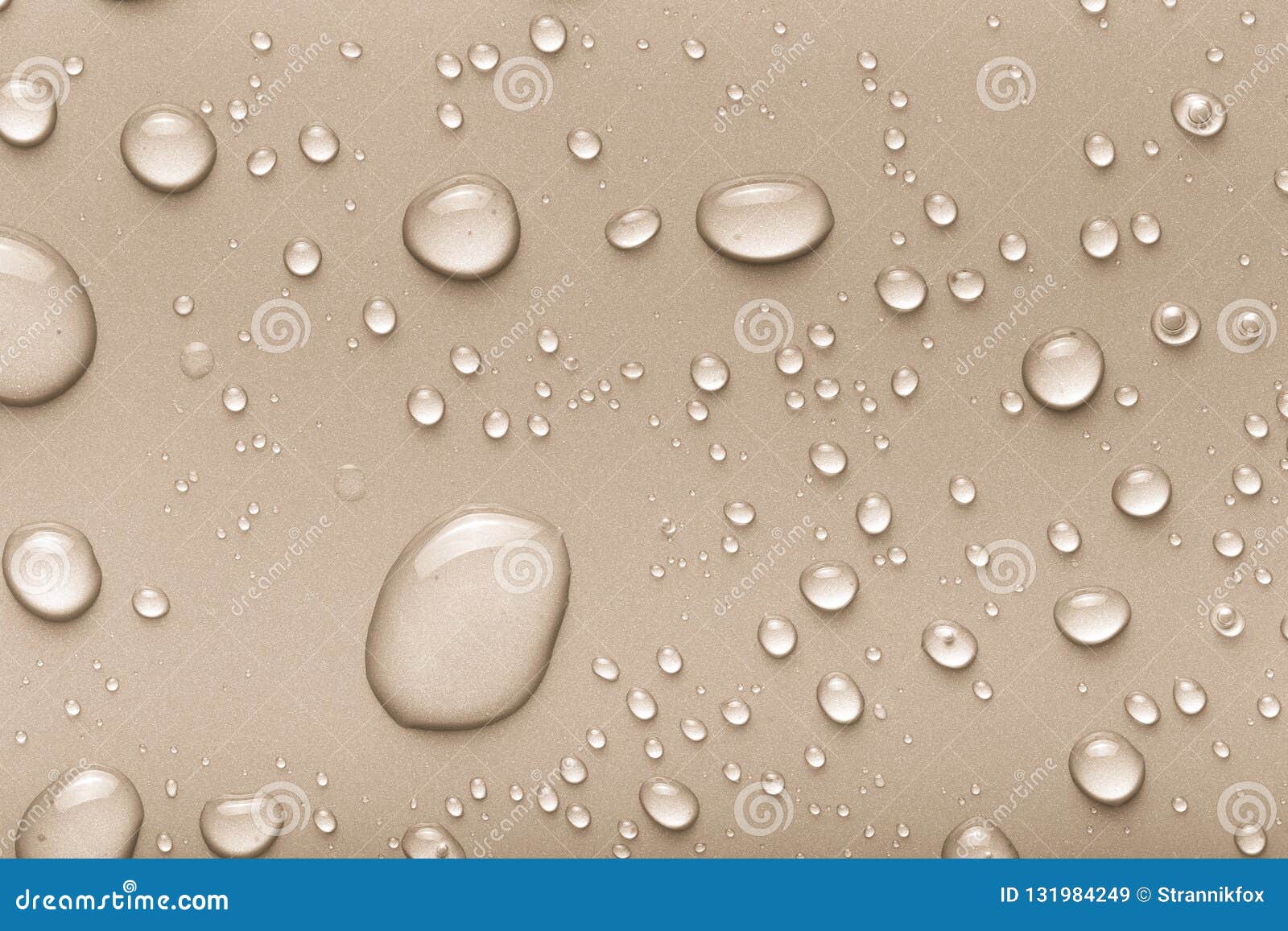 Drops of Water on a Color Background. Beige Stock Image - Image of ...