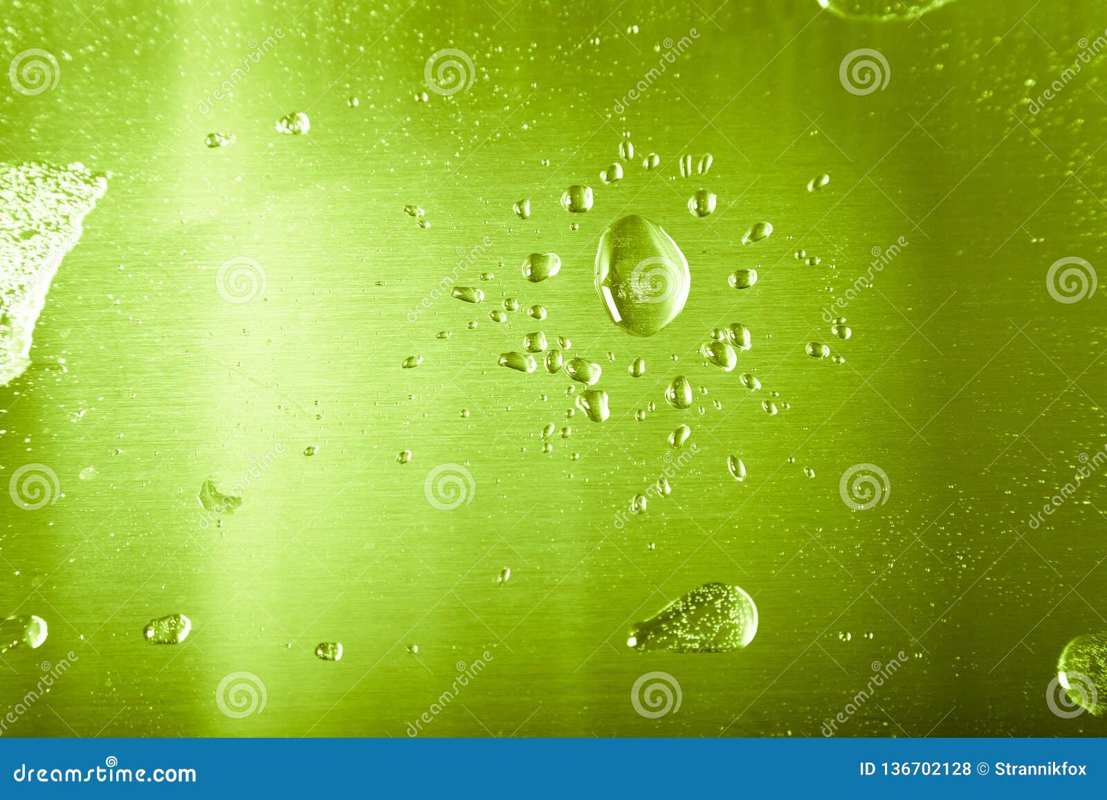 Drops of Water on a Color Background. Gray. Shallow Depth of Field ...